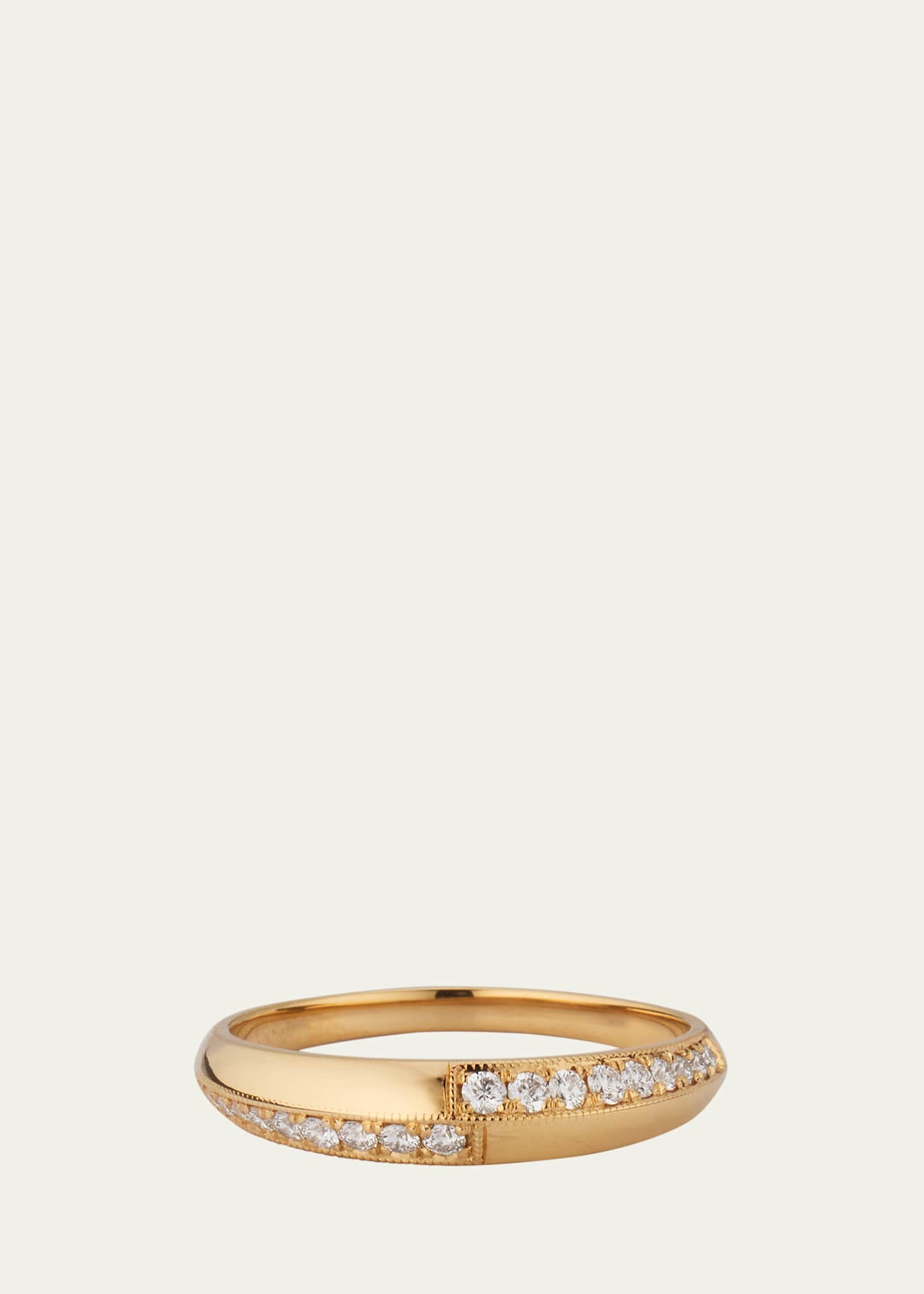 Lizzie Mandler Fine Jewelry Petite Crescent Ring with Diamonds