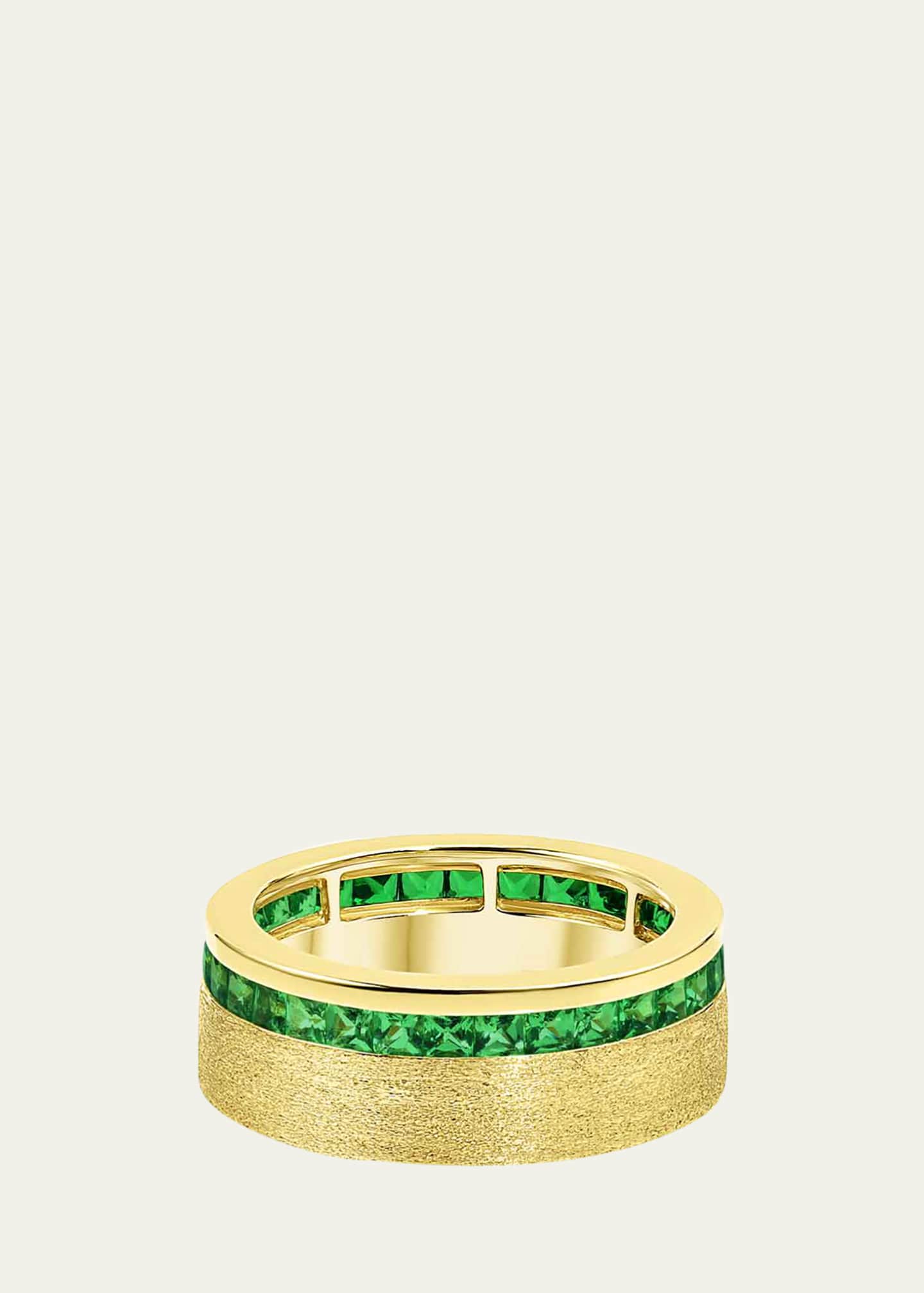Jennifer DeMoro 18K Gold Channel-Set Tsavorite Band Ring, Size 7 ...