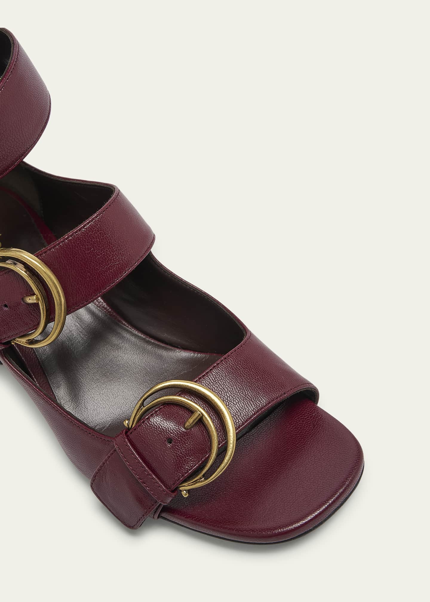 Chloe Alize Leather Four-Buckle Sandals - Bergdorf Goodman
