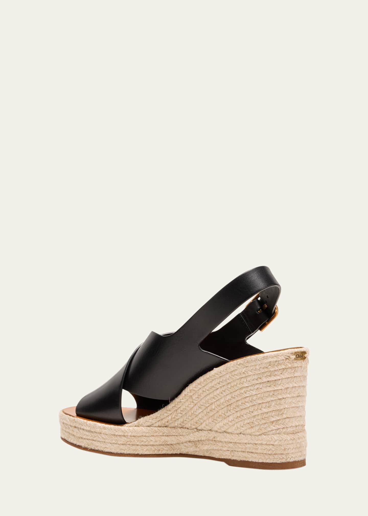 Chloe Party Leather Wedge Espadrille Sandals - Bergdorf Goodman