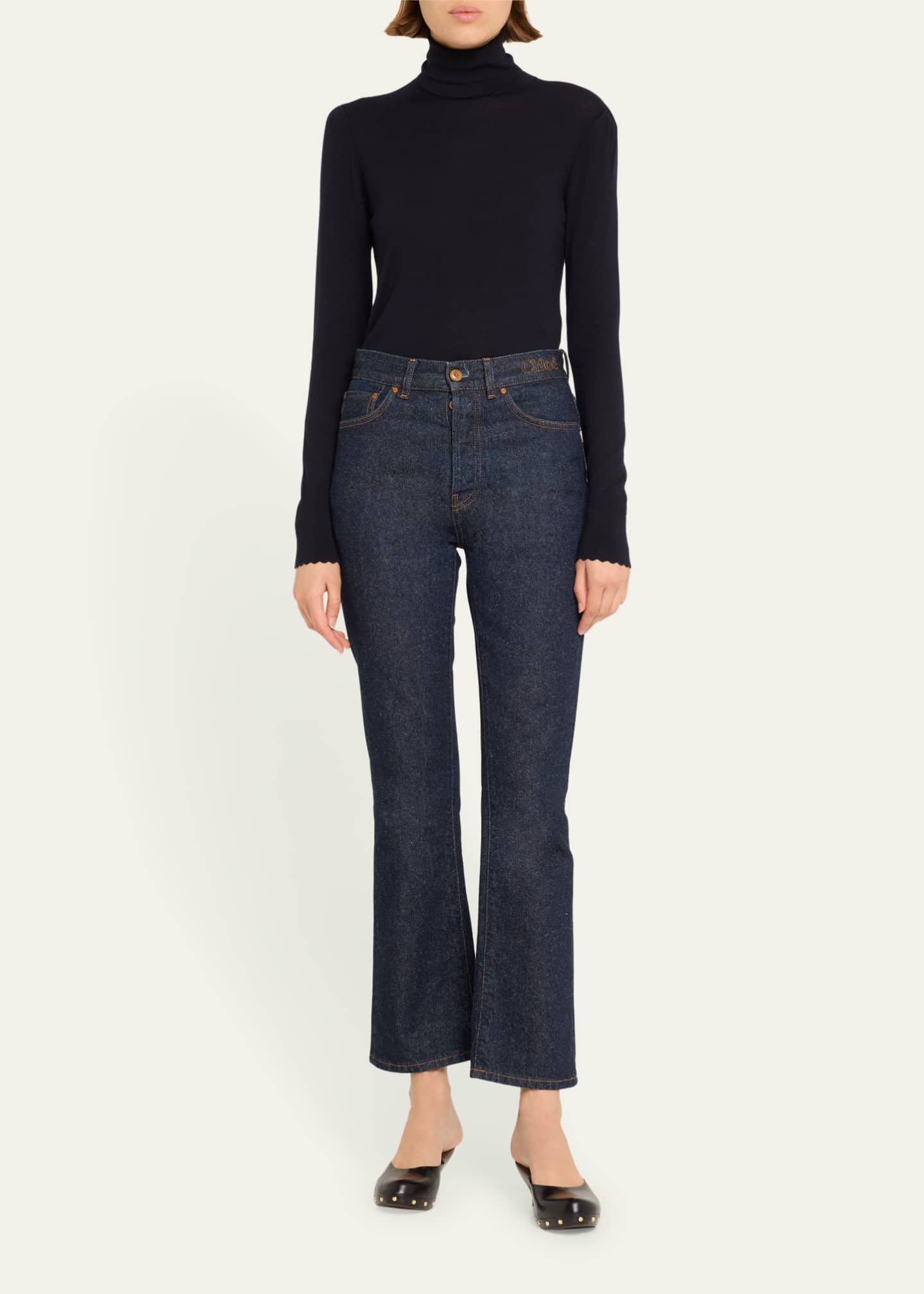 Chloe Judith Calfskin Kitten-Heel Clogs - Bergdorf Goodman