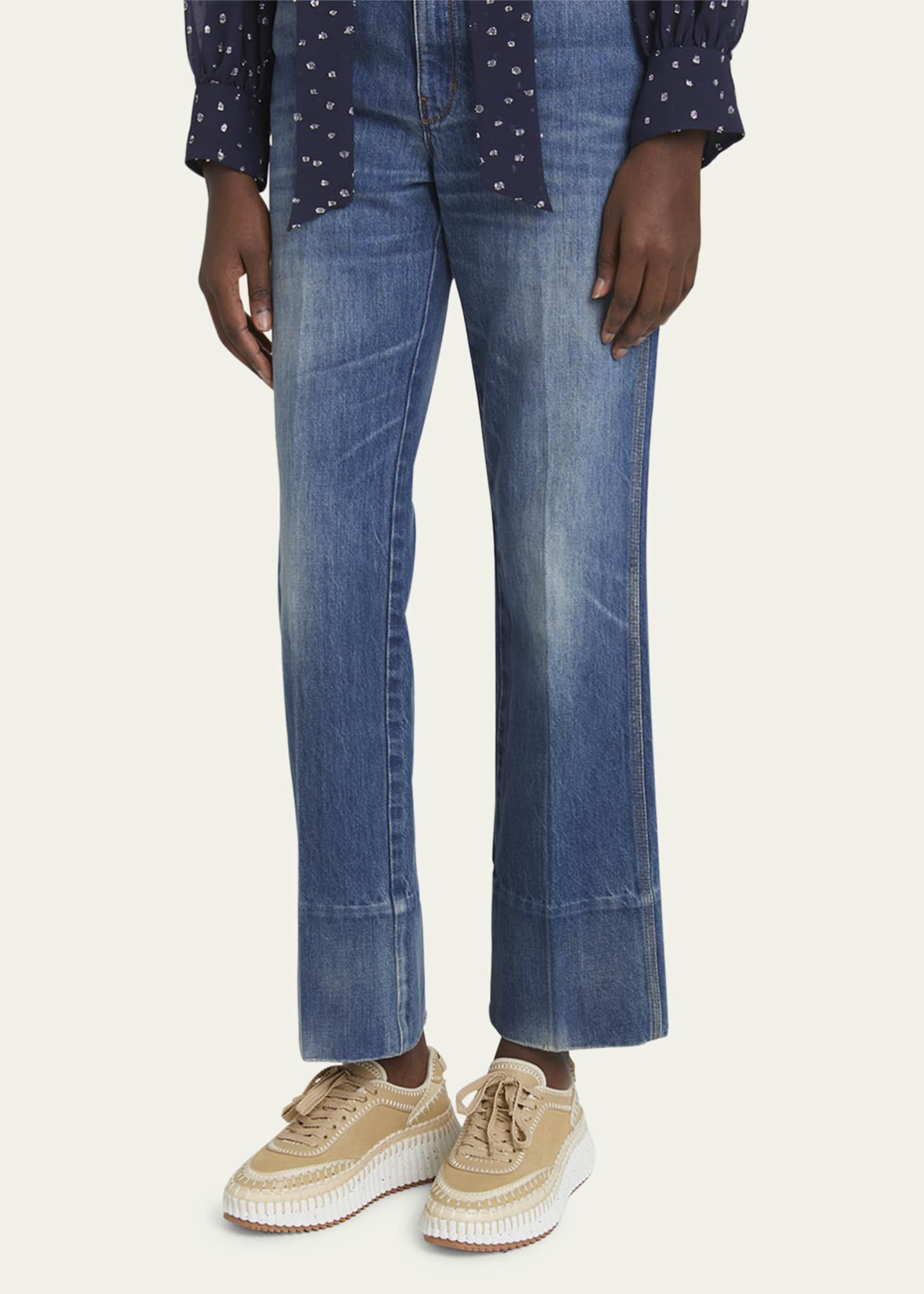 Chloe Nama Suede Stitch Walking Sneakers - Bergdorf Goodman