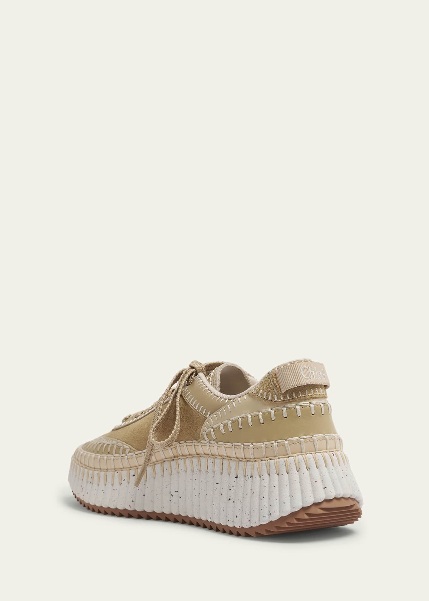 Chloe Nama Suede Stitch Walking Sneakers - Bergdorf Goodman