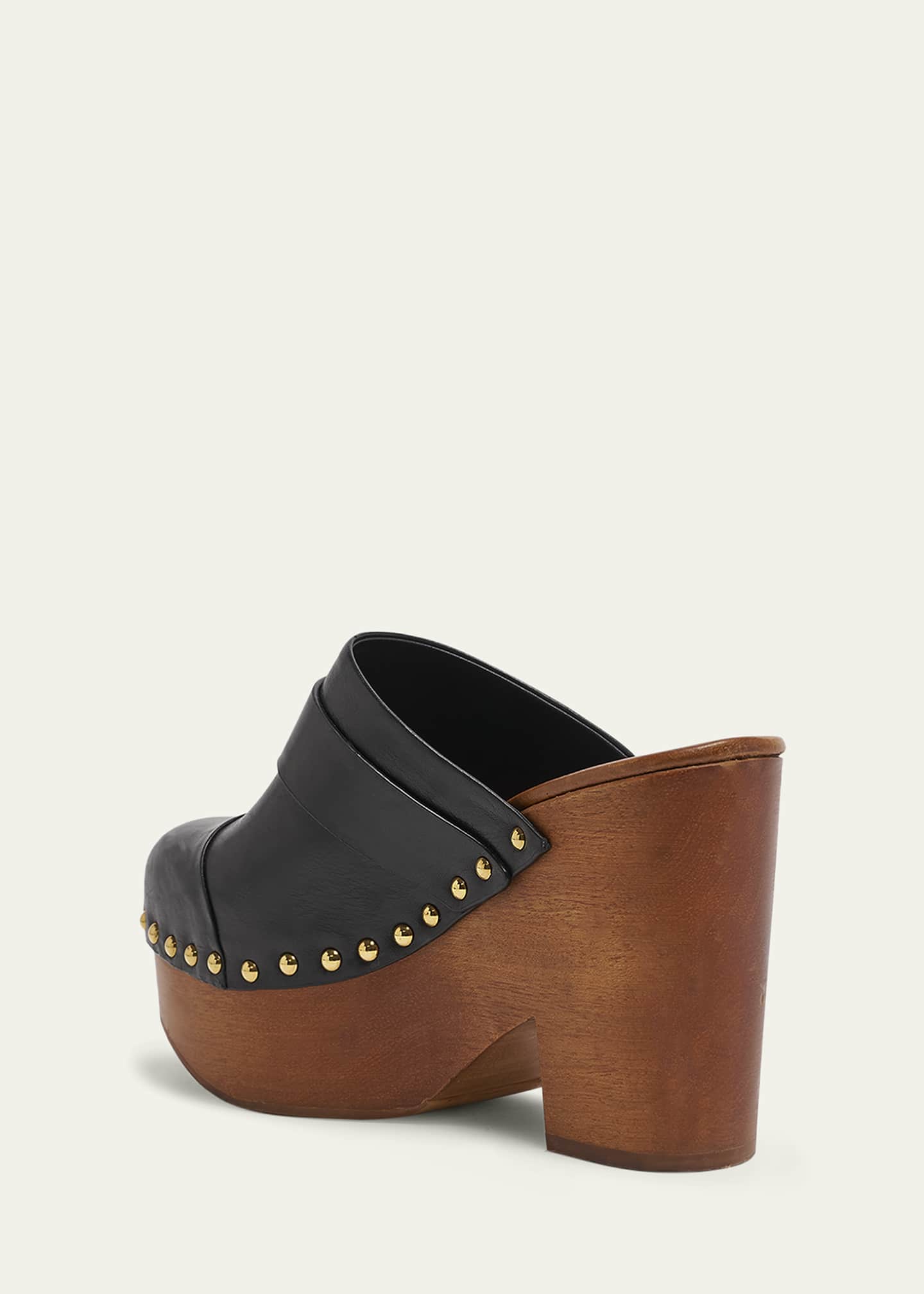 Chloe Jeannette Leather Platform Clogs - Bergdorf Goodman