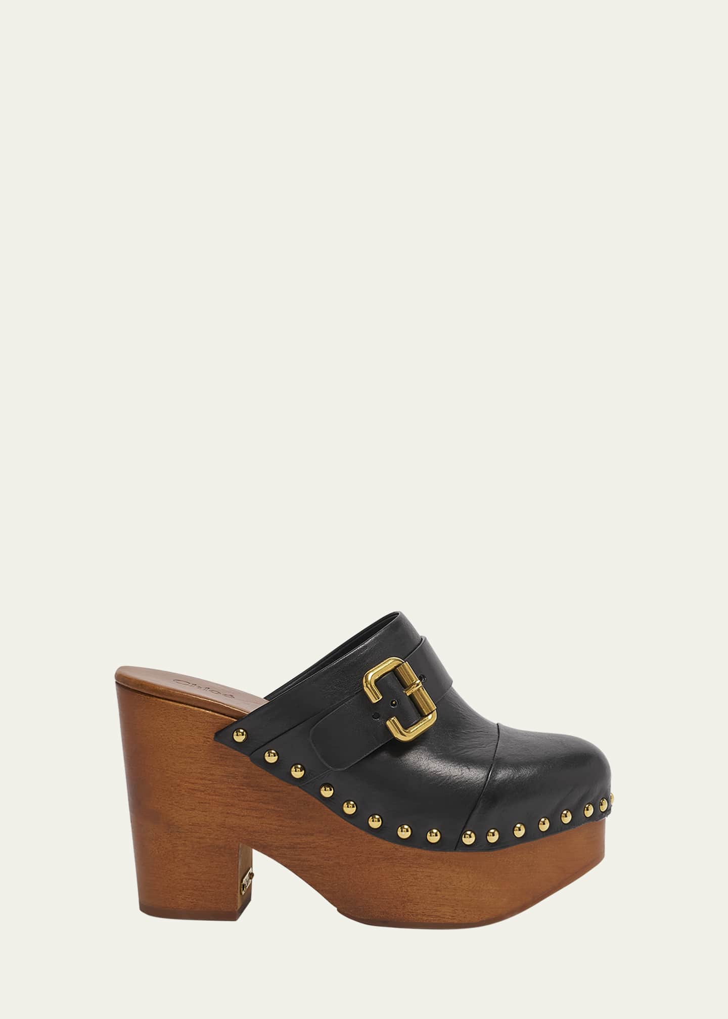 Chloe Jeannette Leather Platform Clogs - Bergdorf Goodman