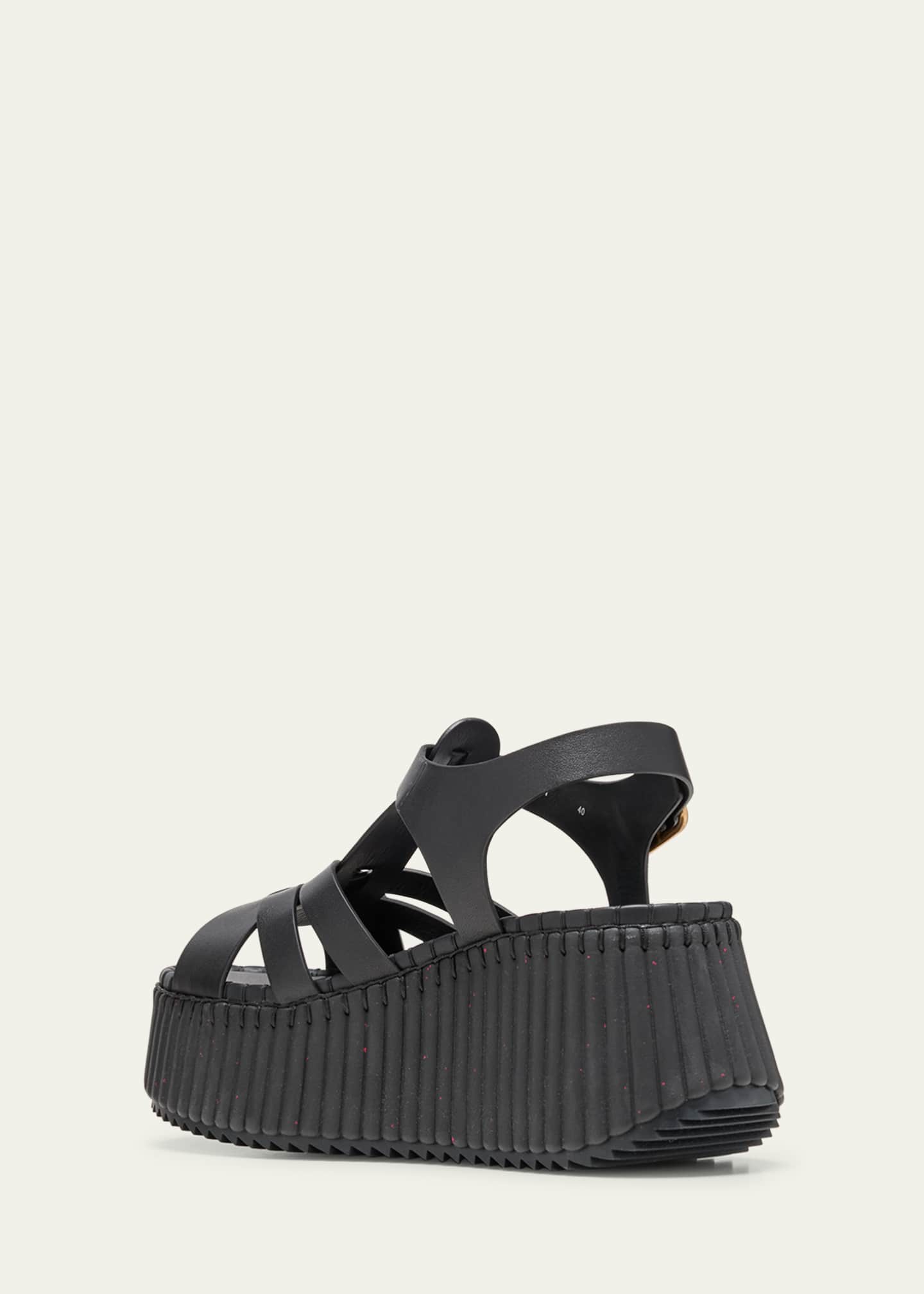Chloe Nama Leather T-Strap Platform Sandals - Bergdorf Goodman