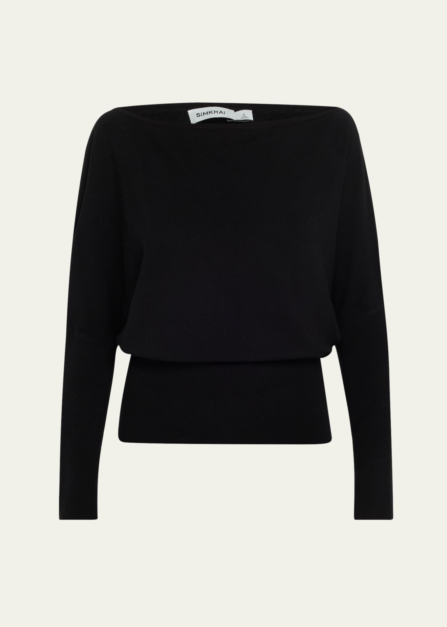 SIMKHAI Lavina Draped Off-Shoulder Sweater - Bergdorf Goodman