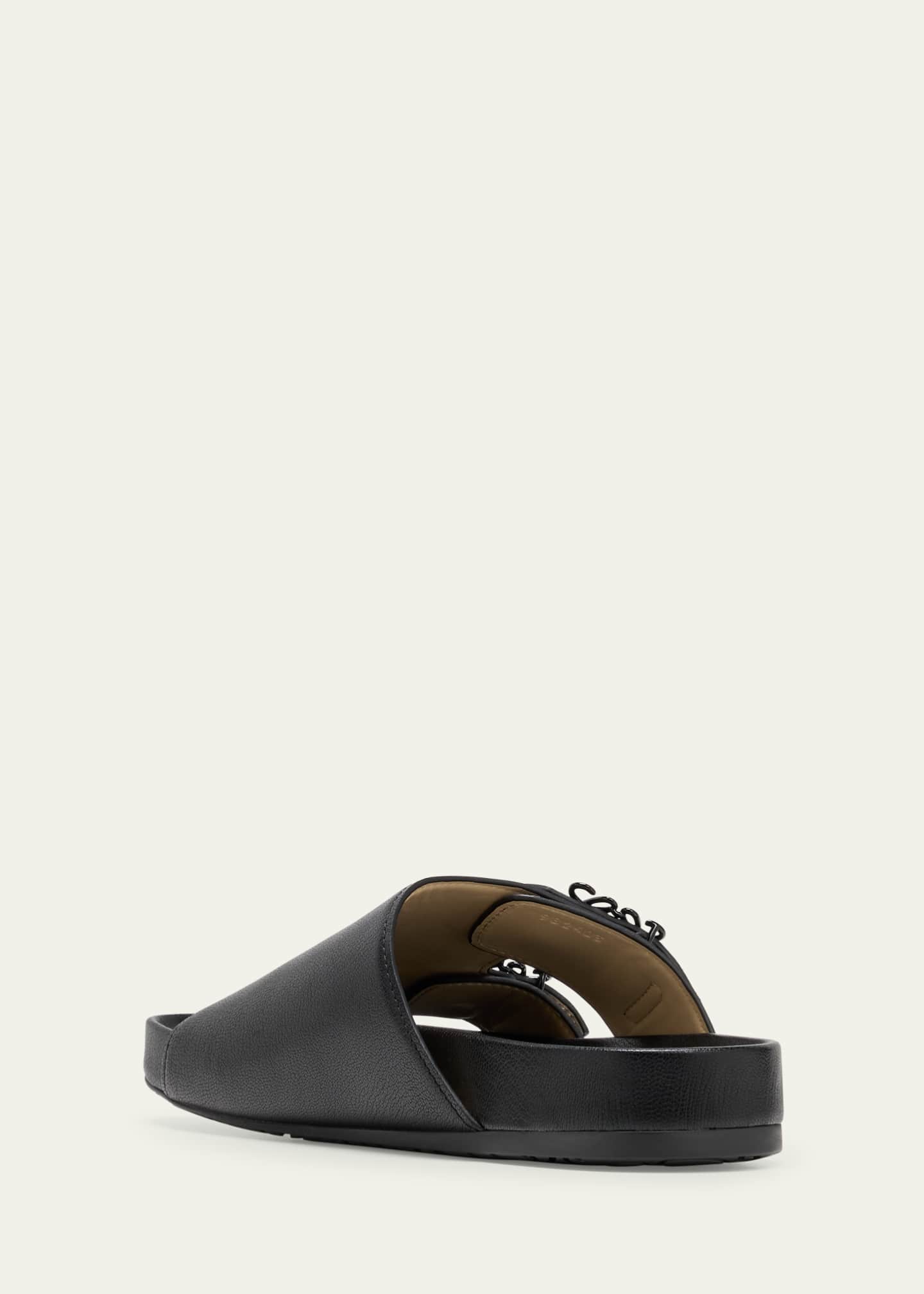Loewe Men's Ease Goatskin Slide Sandals - Bergdorf Goodman