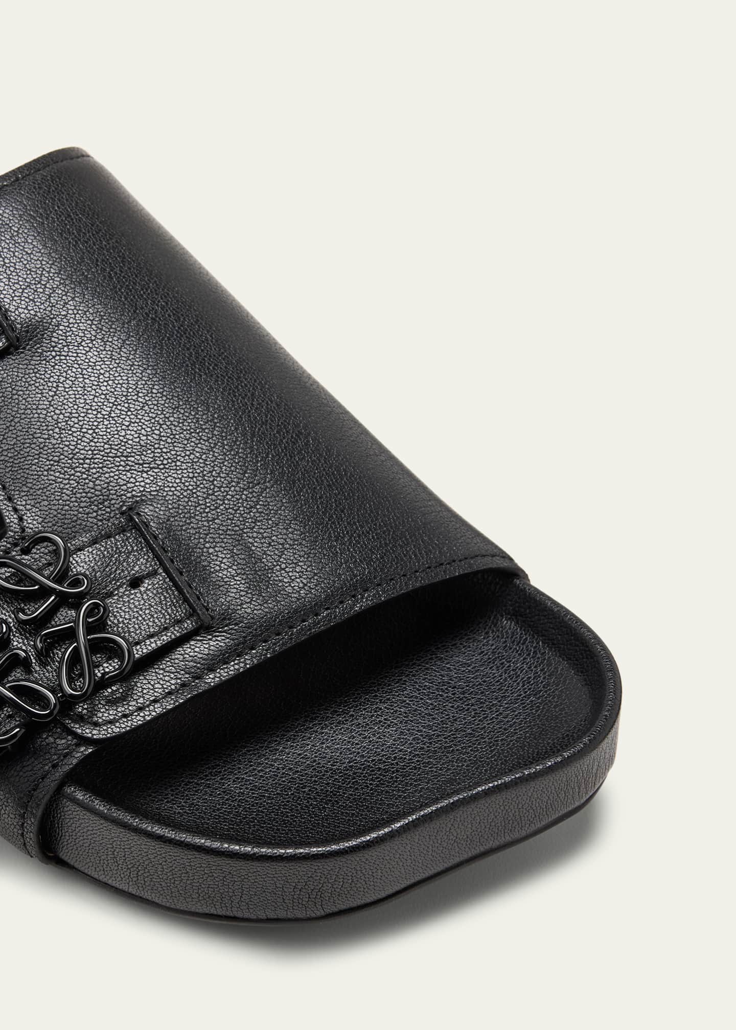 Loewe Men's Ease Goatskin Slide Sandals - Bergdorf Goodman