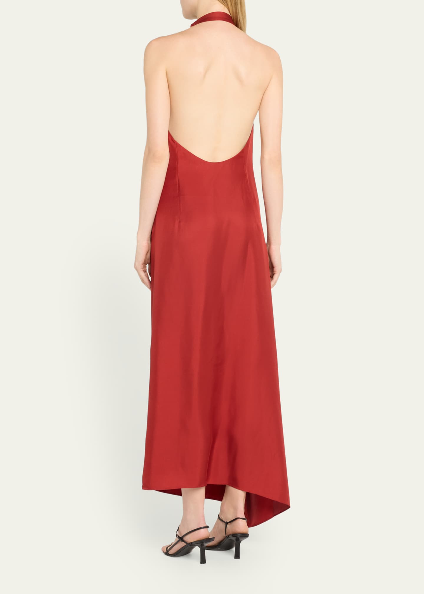 Rohe Draped Silk Open-Back Halter Dress - Bergdorf Goodman