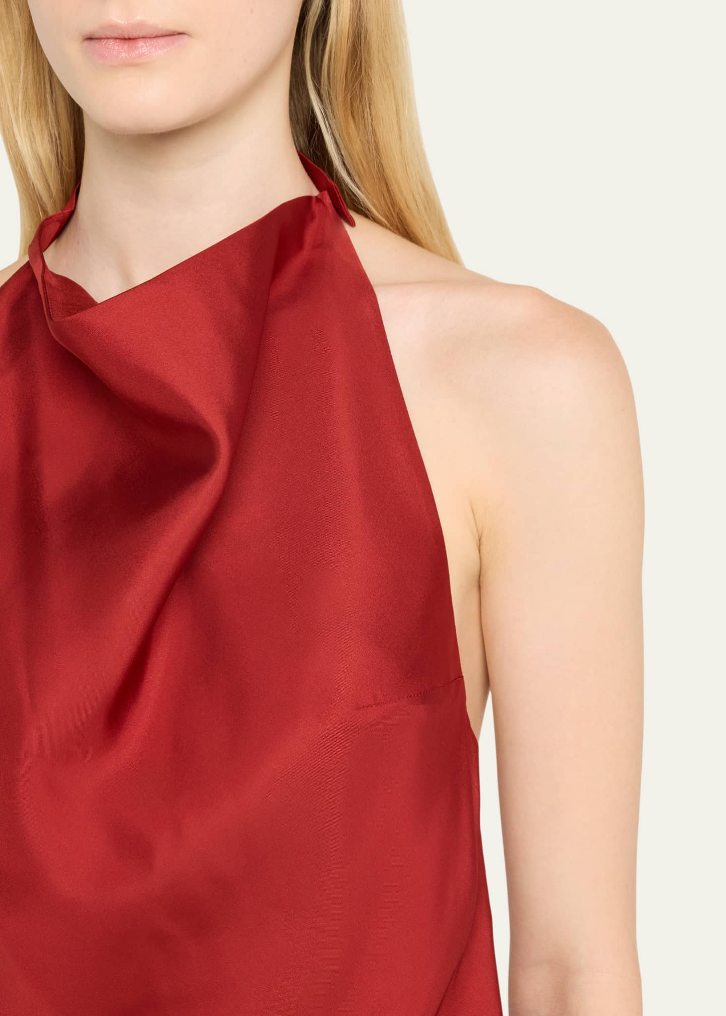 Rohe Draped Silk Open-Back Halter Dress - Bergdorf Goodman