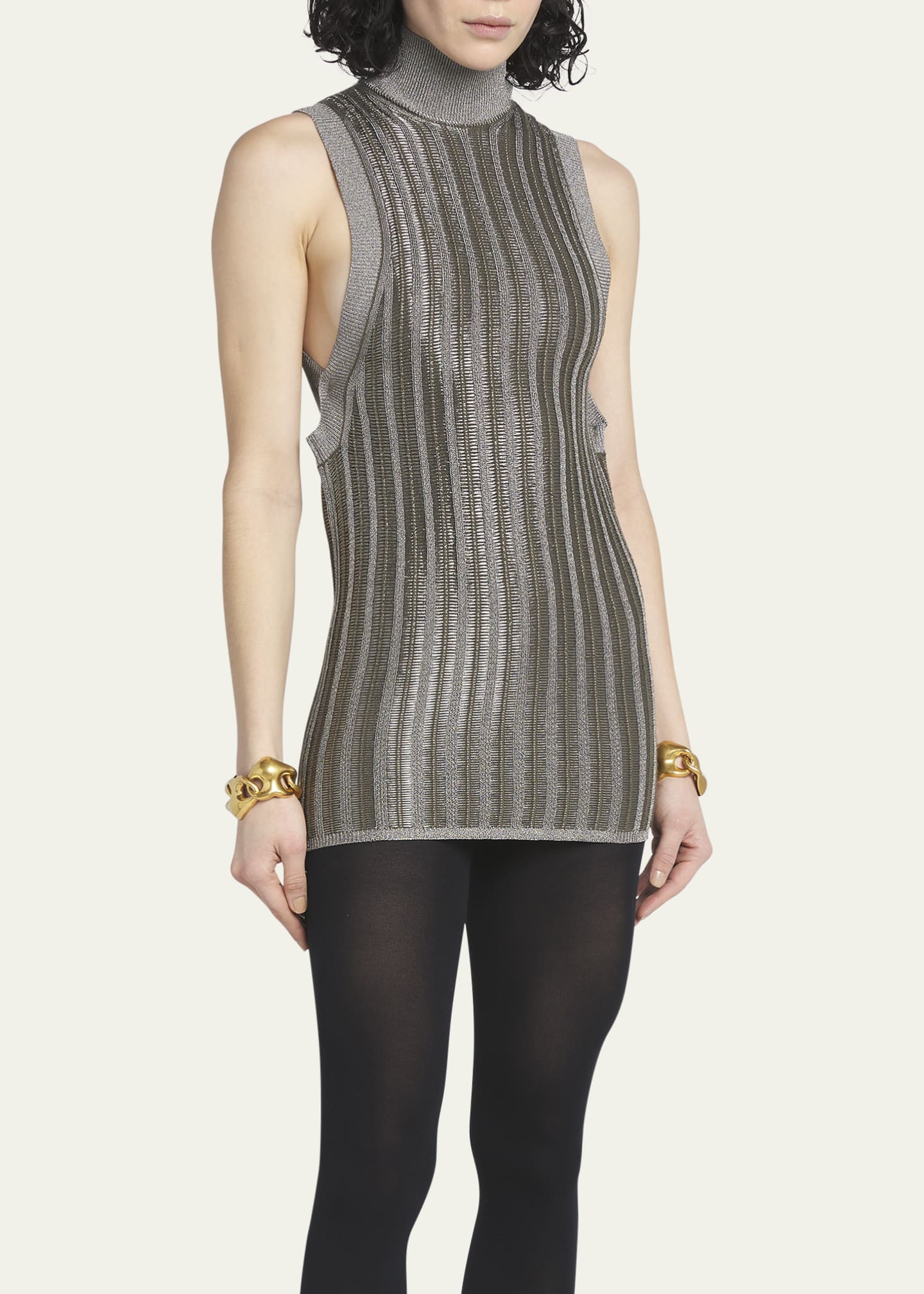 Tom Ford Lurex Ribbed Knit Mini Dress Bergdorf Goodman