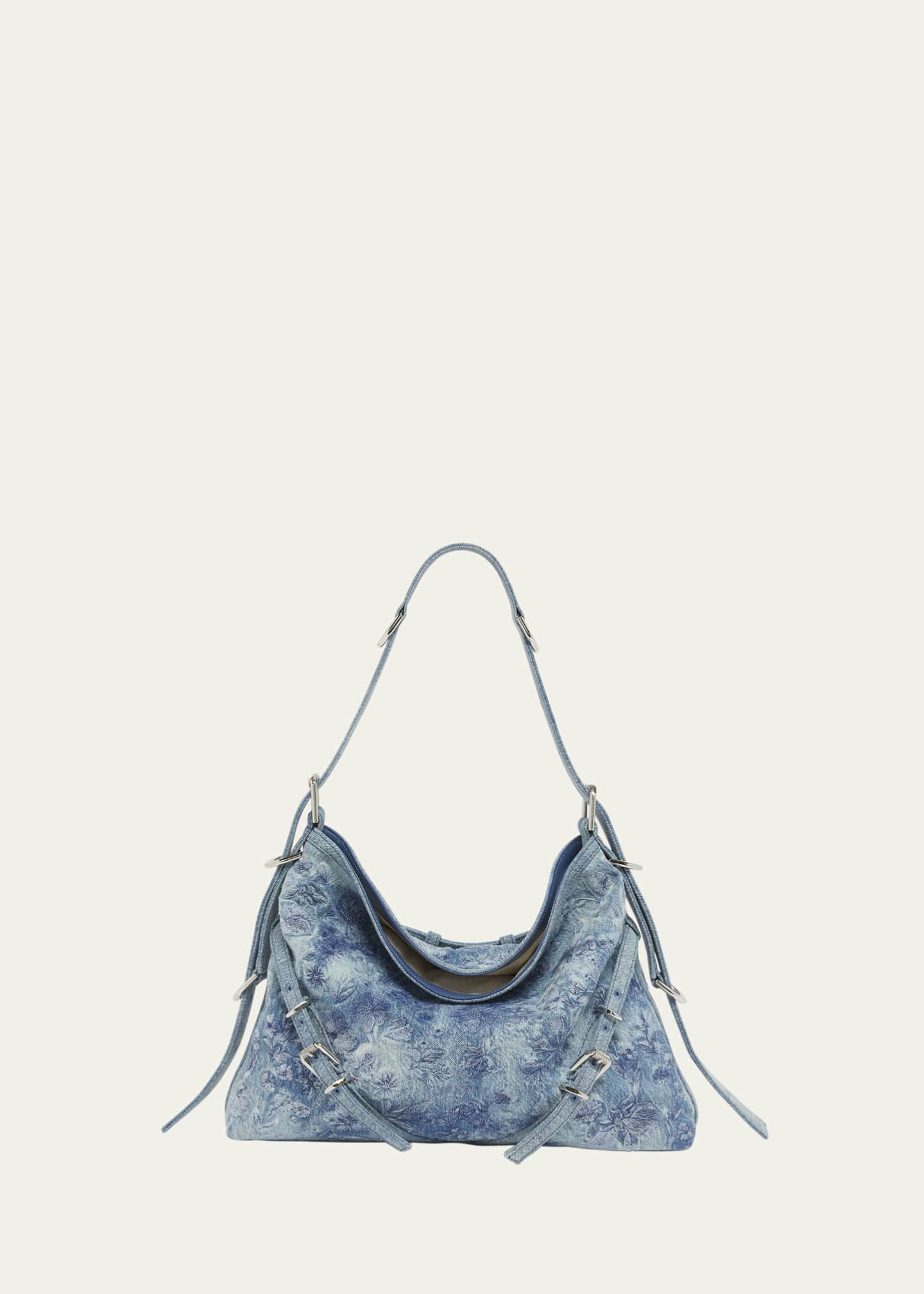 Givenchy Voyou Medium Shoulder Bag in Floral Washed Denim - Bergdorf ...