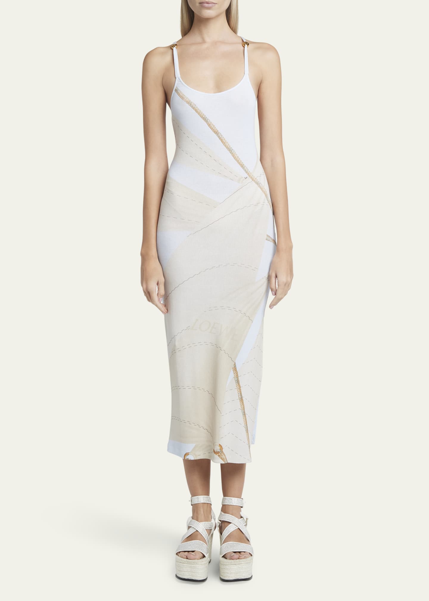 Loewe x Paula Ibiza Knit Rope Print Maxi Dress - Bergdorf Goodman