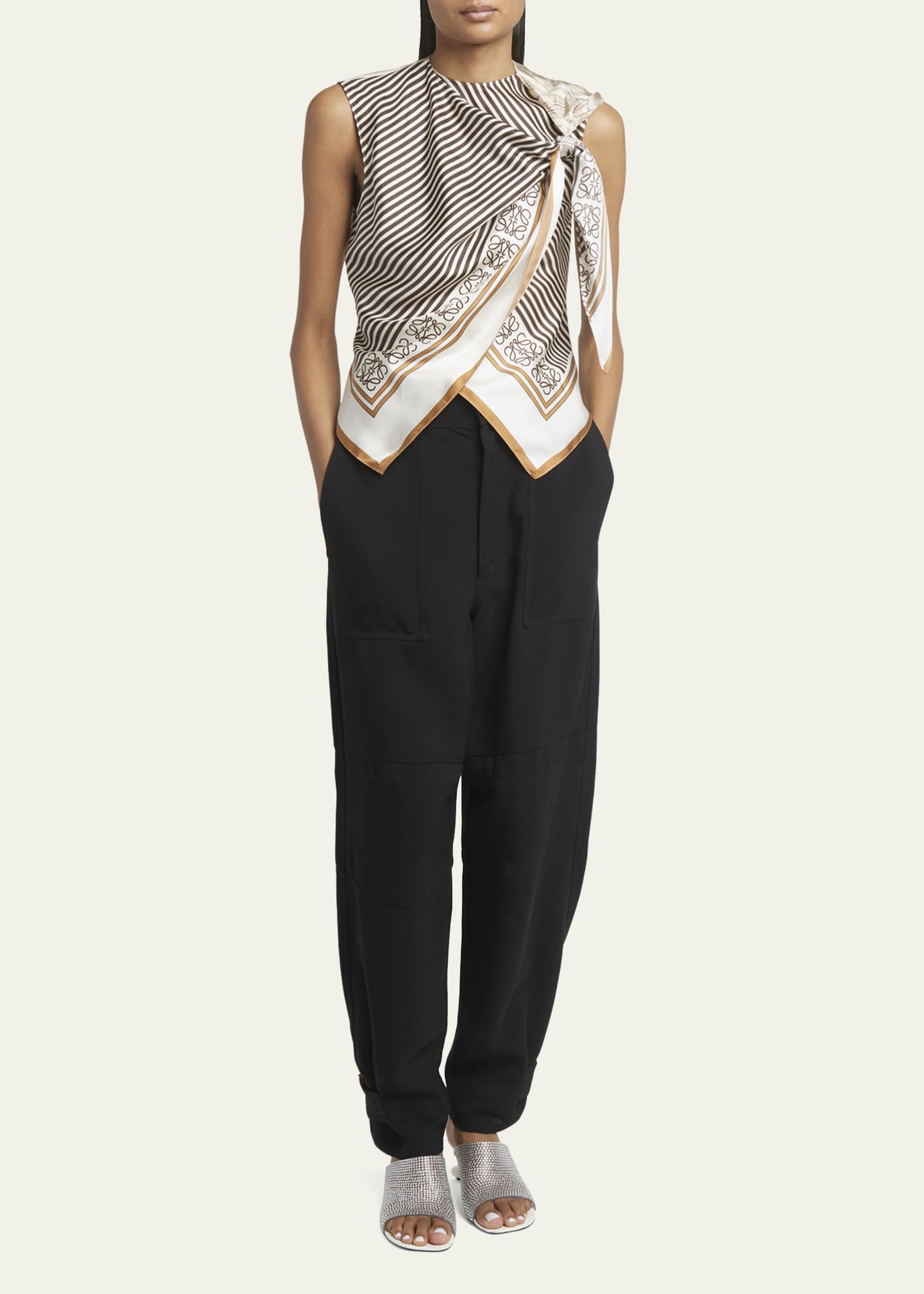 Loewe Cargo Belted Cuff Trousers - Bergdorf Goodman