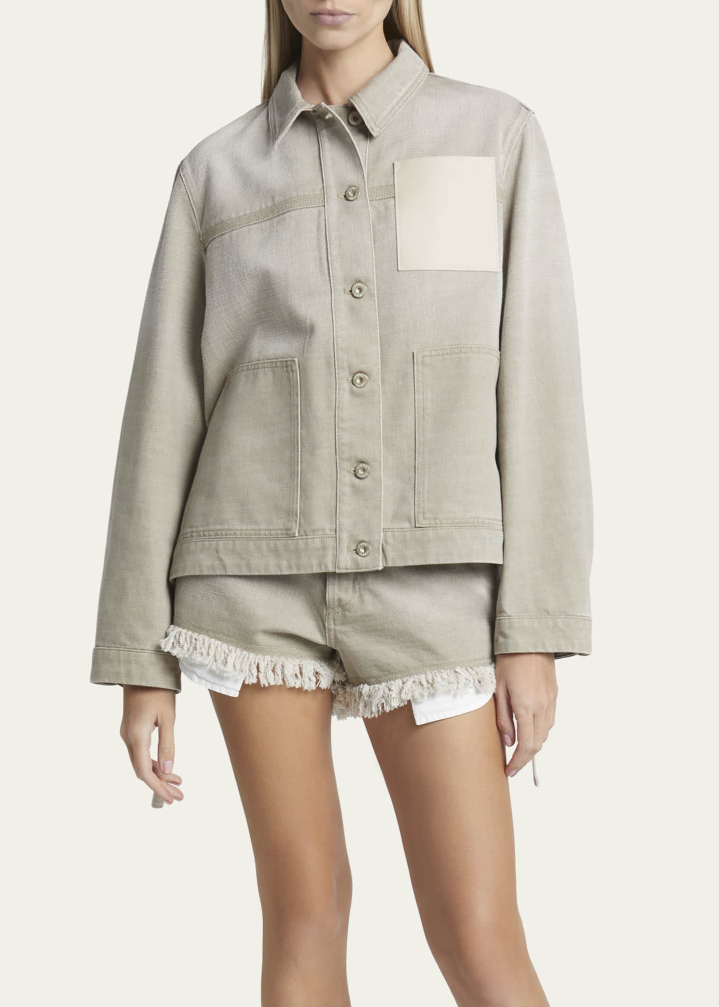 Loewe x Paula Ibiza Anagram Leather Patch Self-Tie Workwear Jacket ...