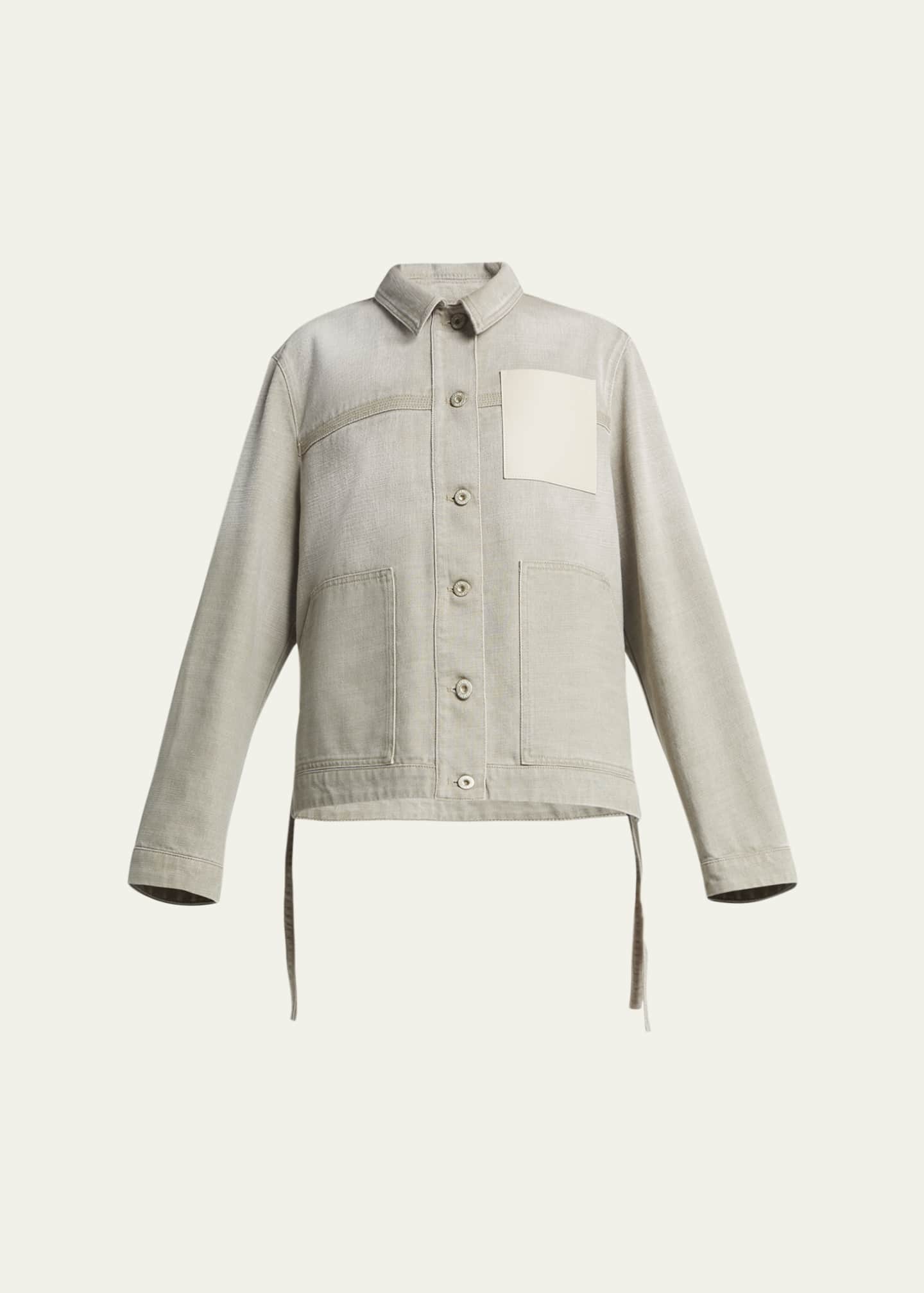 Loewe x Paula Ibiza Anagram Leather Patch Self-Tie Workwear Jacket ...