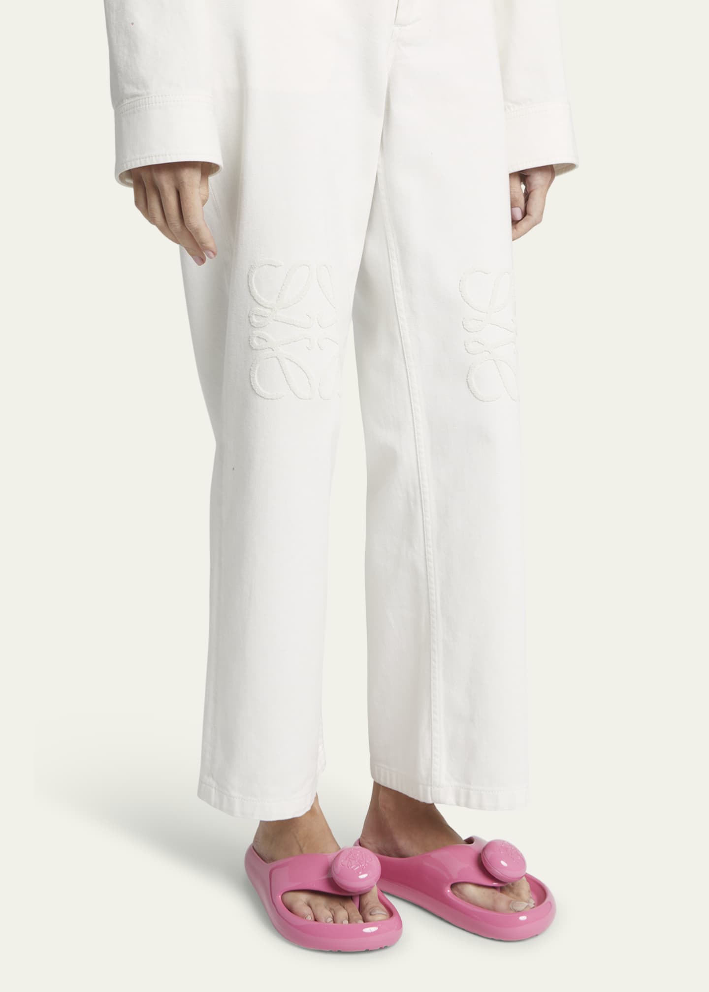 Loewe Pebble Foam Toe-Post Slide Sandals - Bergdorf Goodman