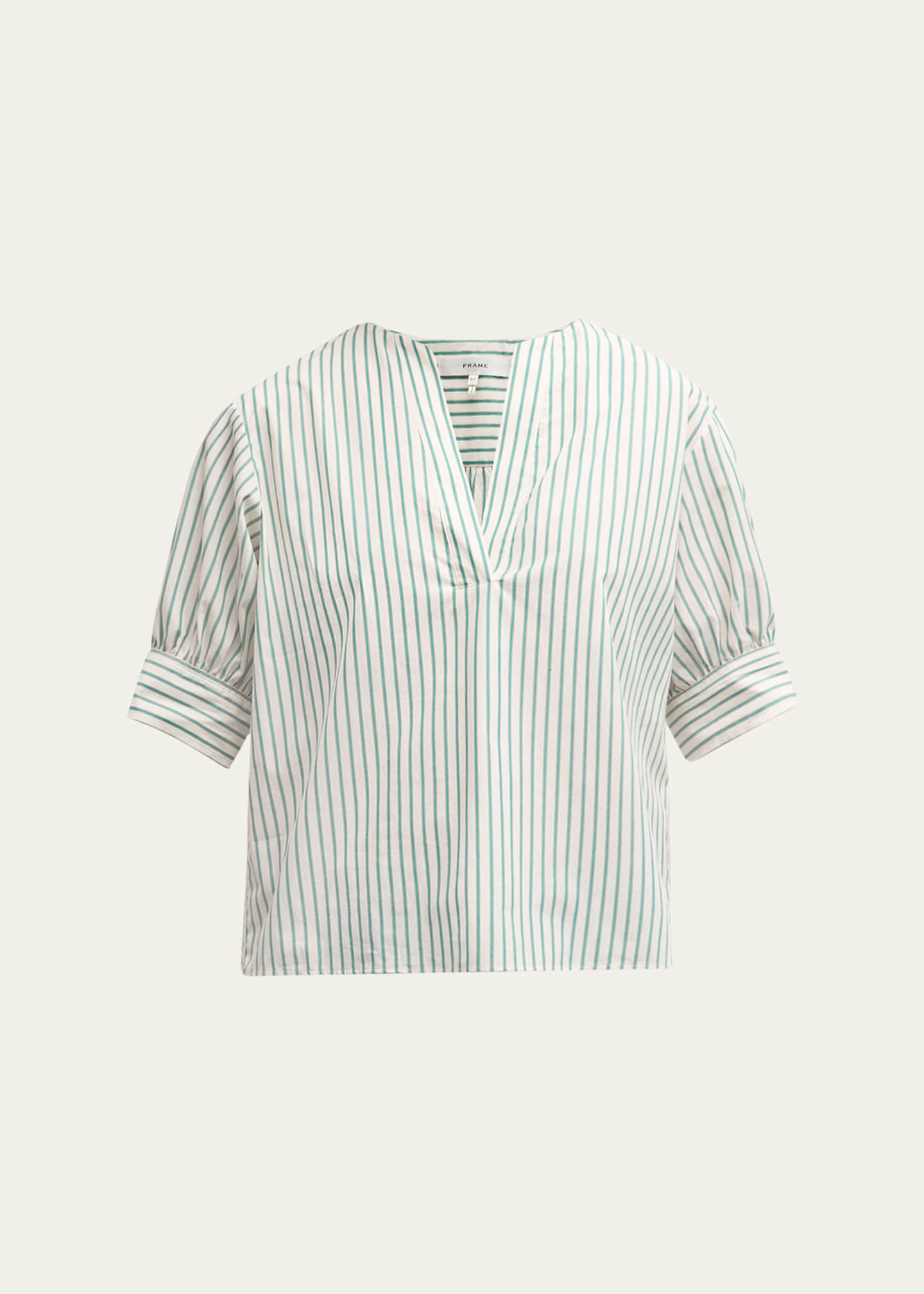 FRAME V-Neck Popover Top - Bergdorf Goodman