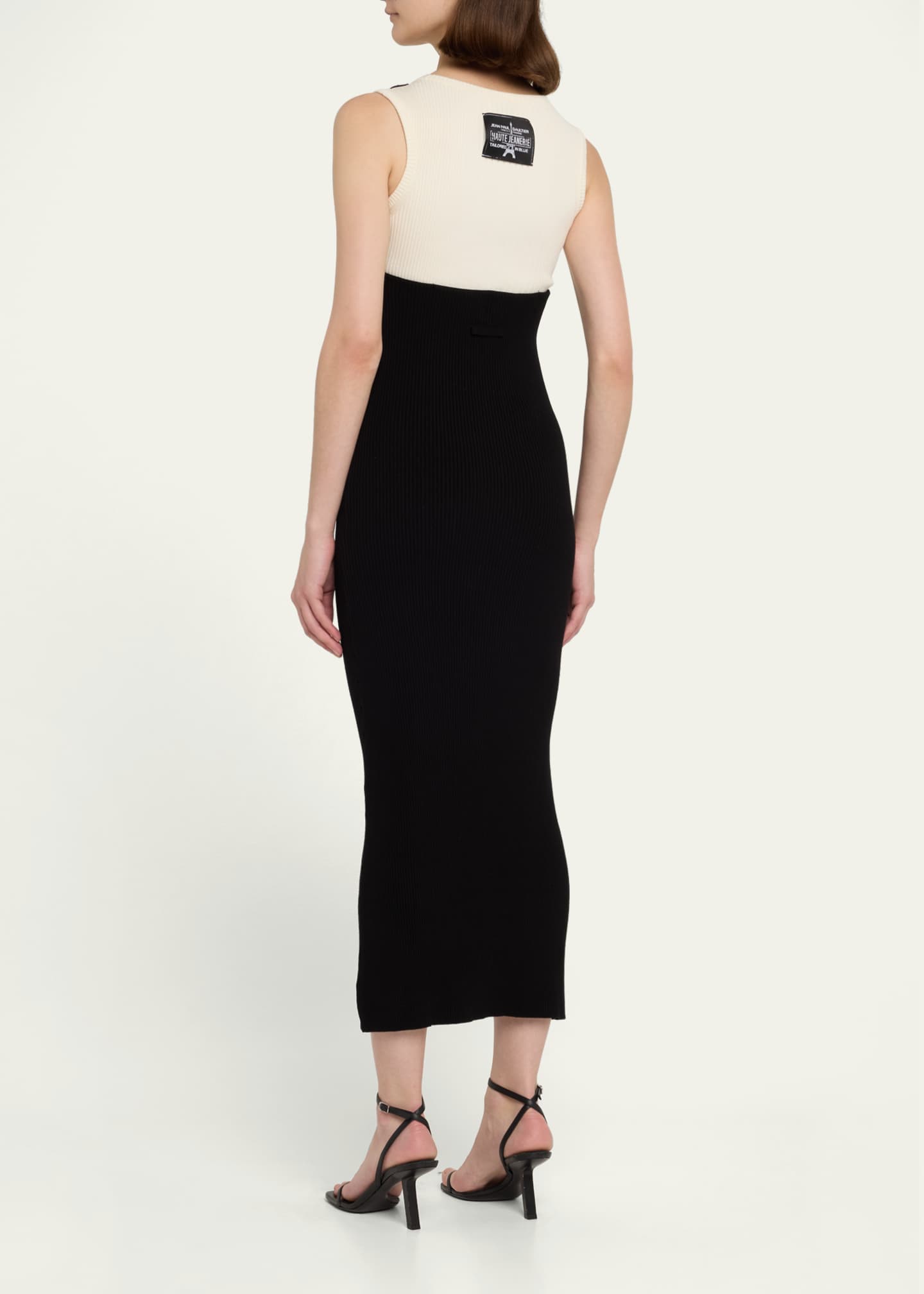 Jean Paul Gaultier Bicolor Rib Knit Sleeveless Strappy Maxi Dress ...