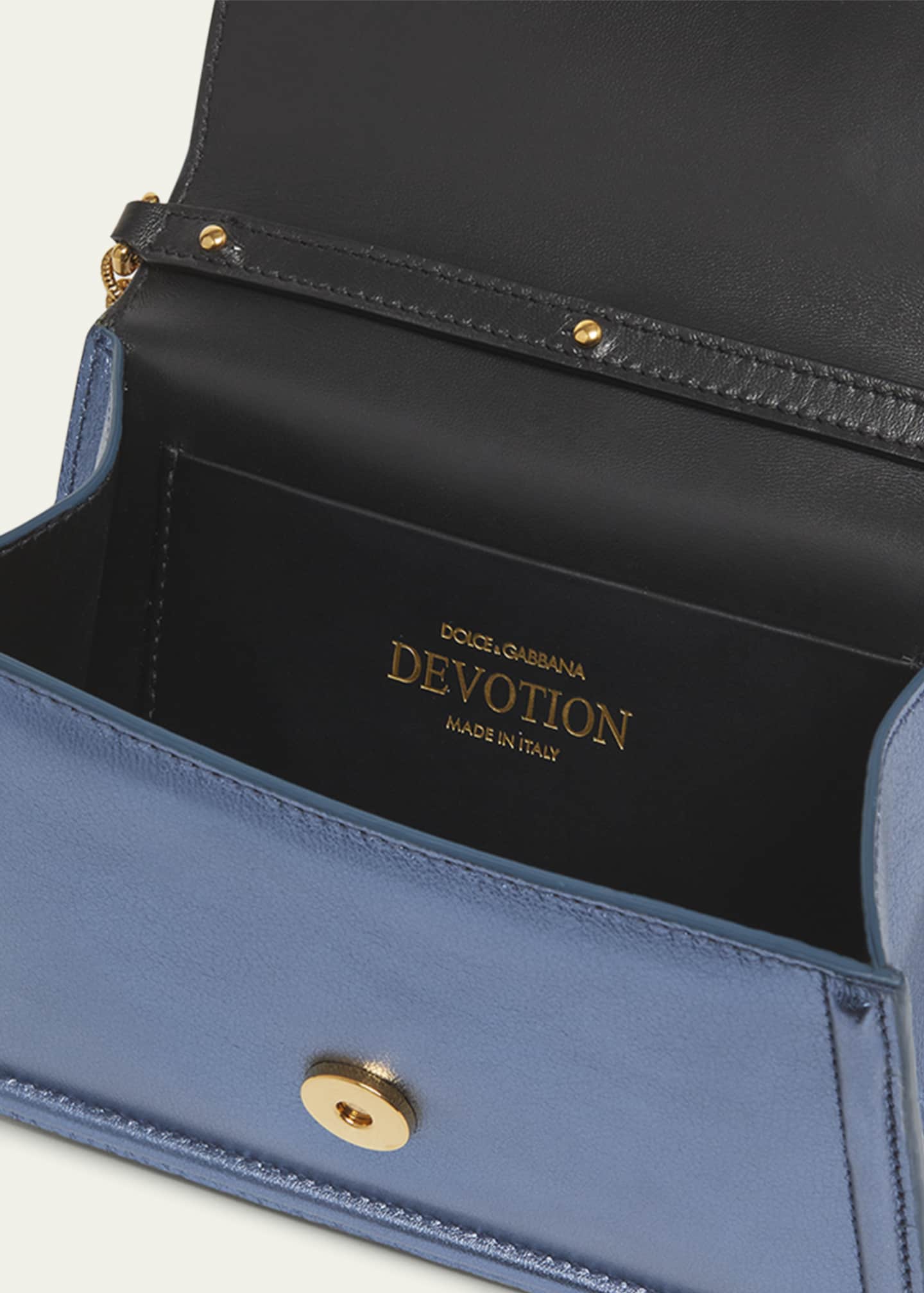 Dolce&Gabbana Devotion Mini Metallic Leather Top-Handle Bag - Bergdorf ...
