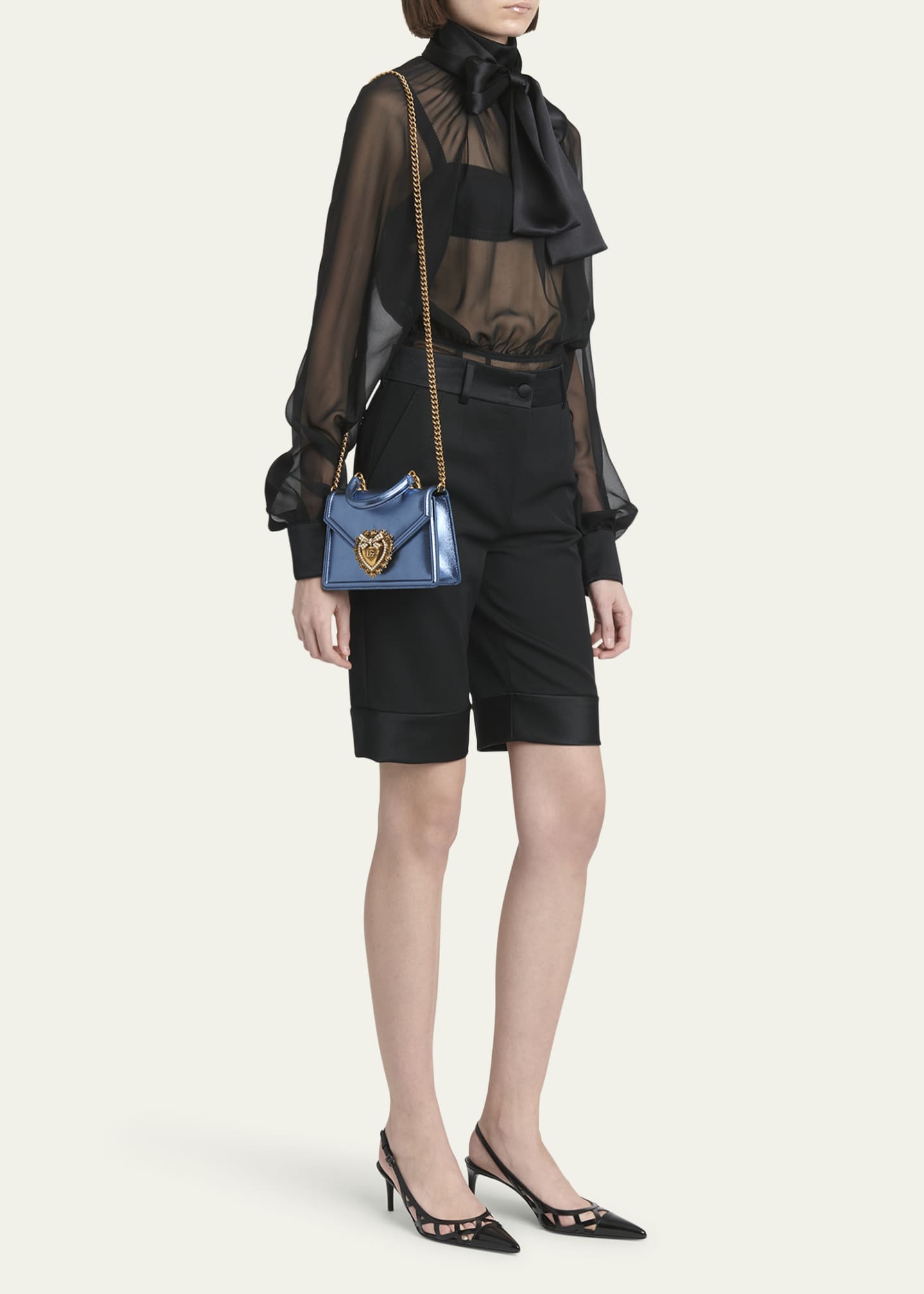 Dolce&Gabbana Devotion Mini Metallic Leather Top-Handle Bag - Bergdorf ...