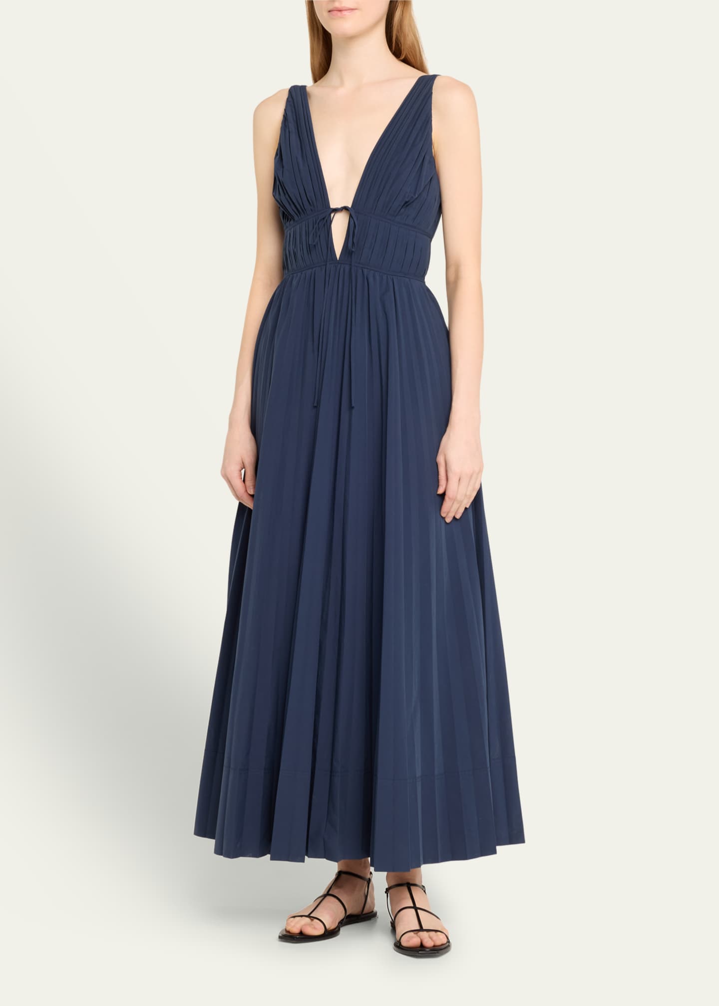 SIMKHAI Stephanie Sleeveless Pleated Midi Dress - Bergdorf Goodman