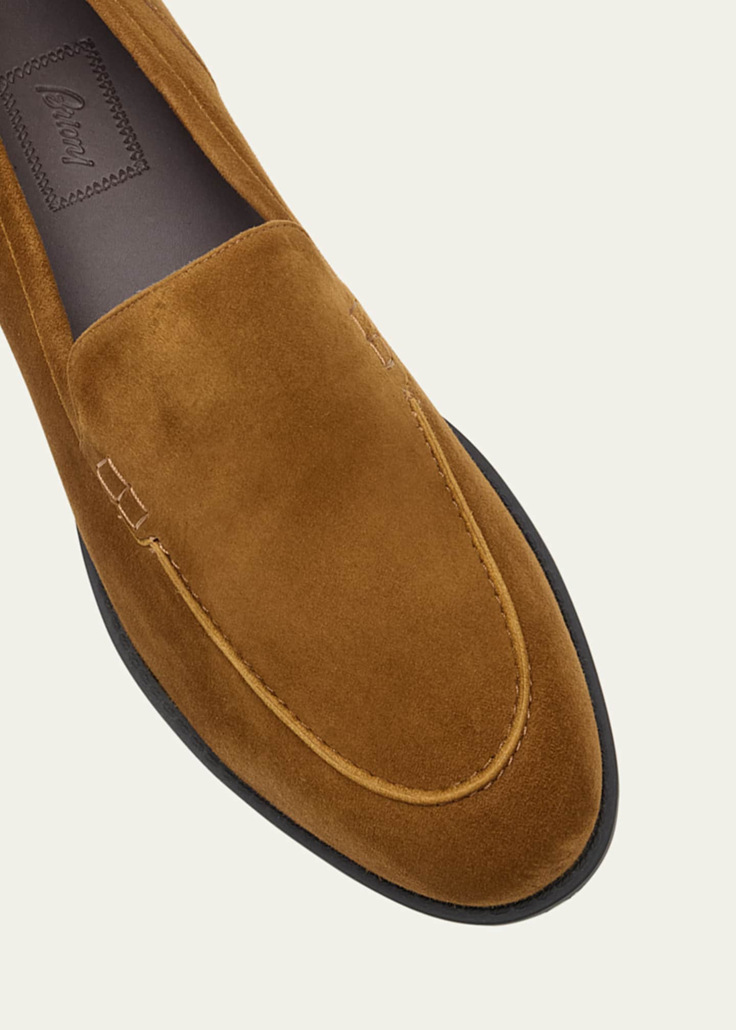 Brioni Men's Journey Suede Rubber-Sole Loafers - Bergdorf Goodman