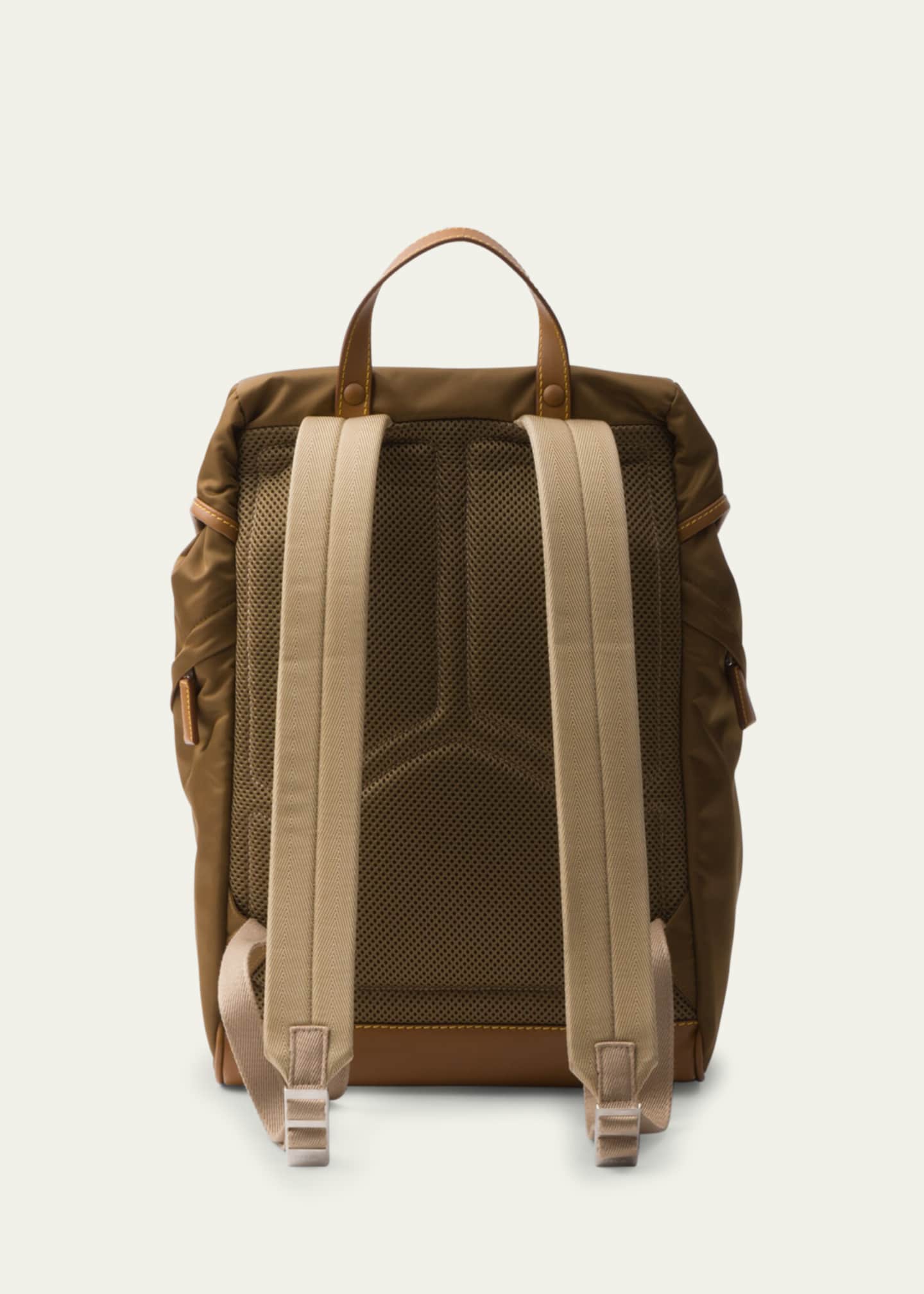 Prada Men's Recycled Nylon and Leather Backpack - Bergdorf Goodman