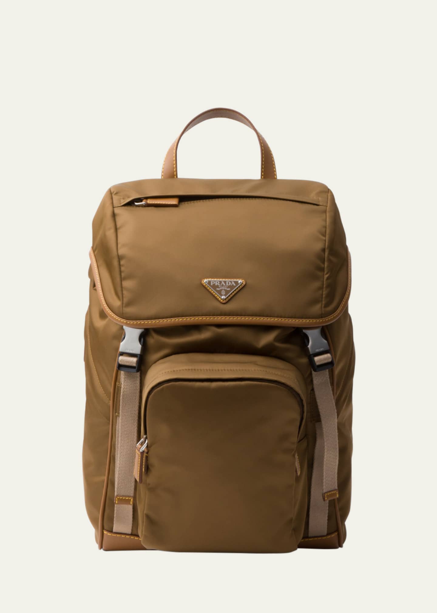 Prada Men's Recycled Nylon and Leather Backpack - Bergdorf Goodman