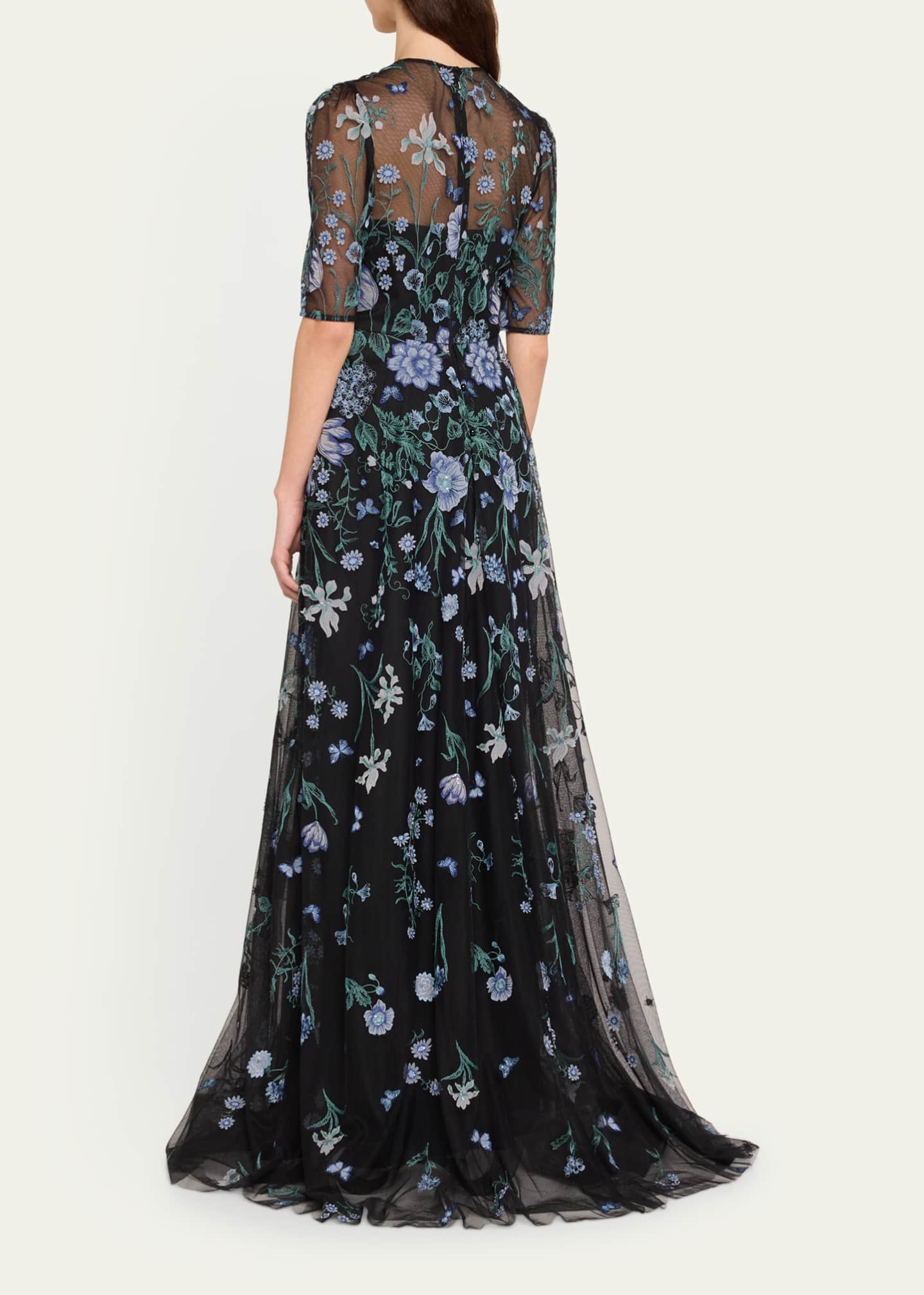 Rickie Freeman for Teri Jon Embroidered A-Line Tulle Gown - Bergdorf ...