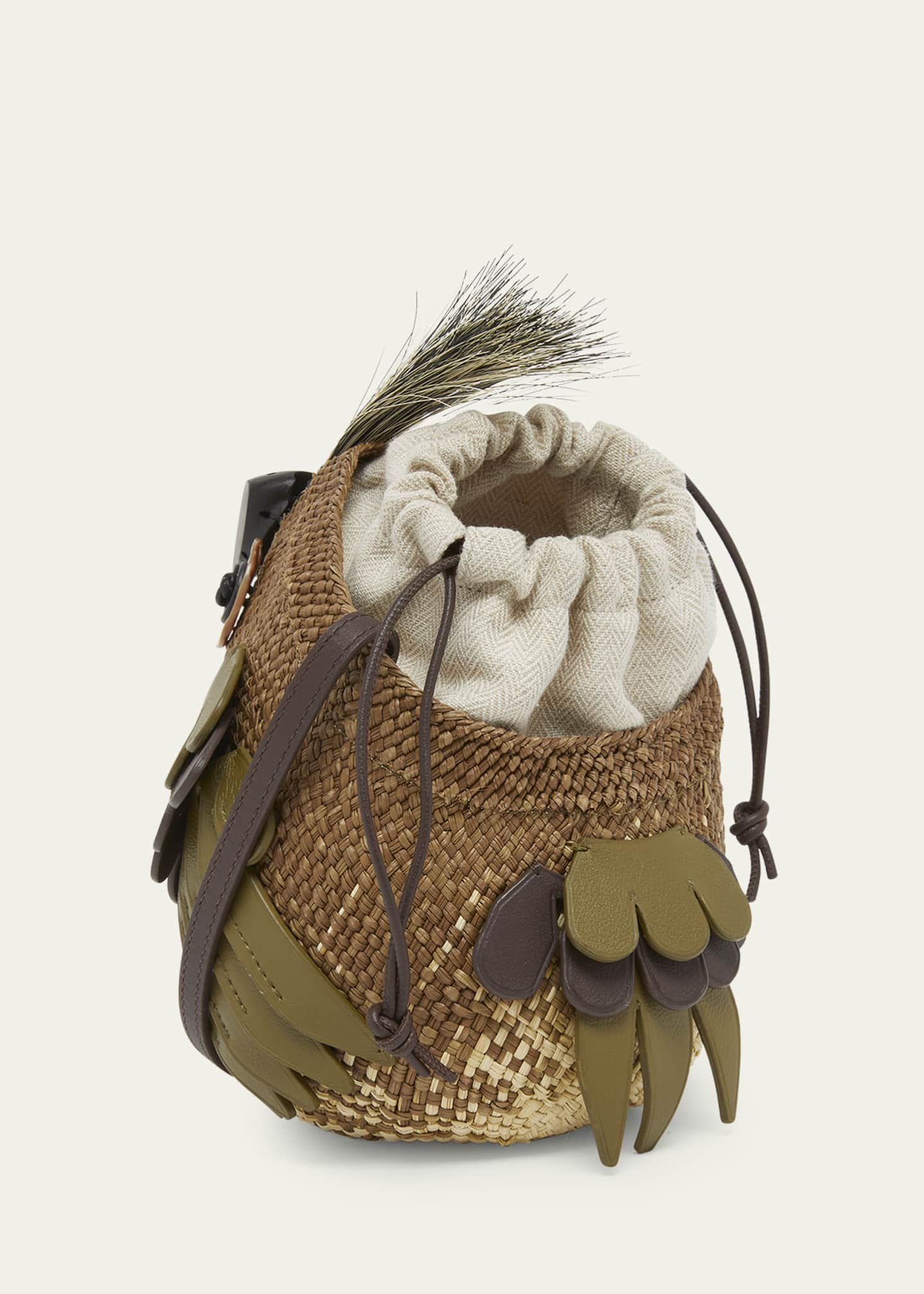 Loewe x Paula’s Ibiza Bird Bag in Iraca Palm with Leather Strap ...