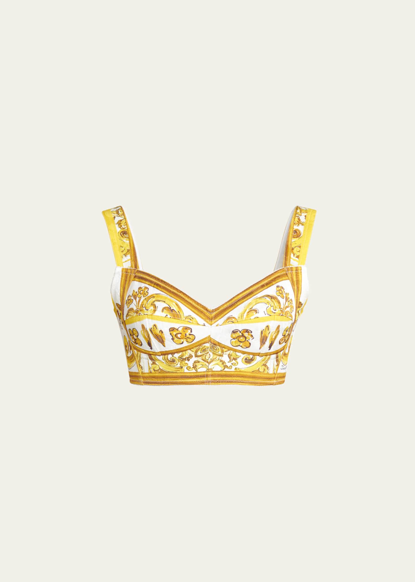 Dolce&Gabbana Tailored Brocade Print Bra Top - Bergdorf Goodman