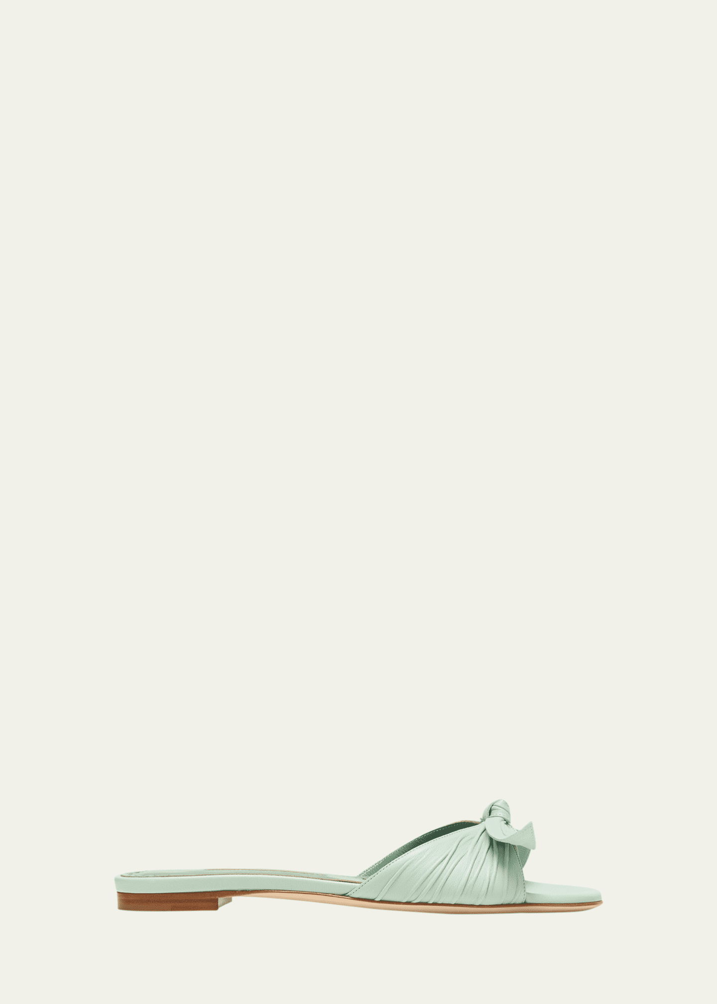 Manolo Blahnik Ruched Leather Bow Slide Sandals - Bergdorf Goodman