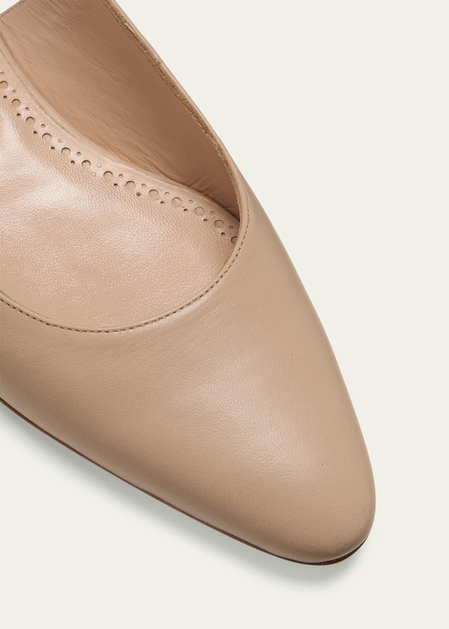 Manolo Blahnik Sawra Leather Slingback Ballerina Flats - Bergdorf Goodman
