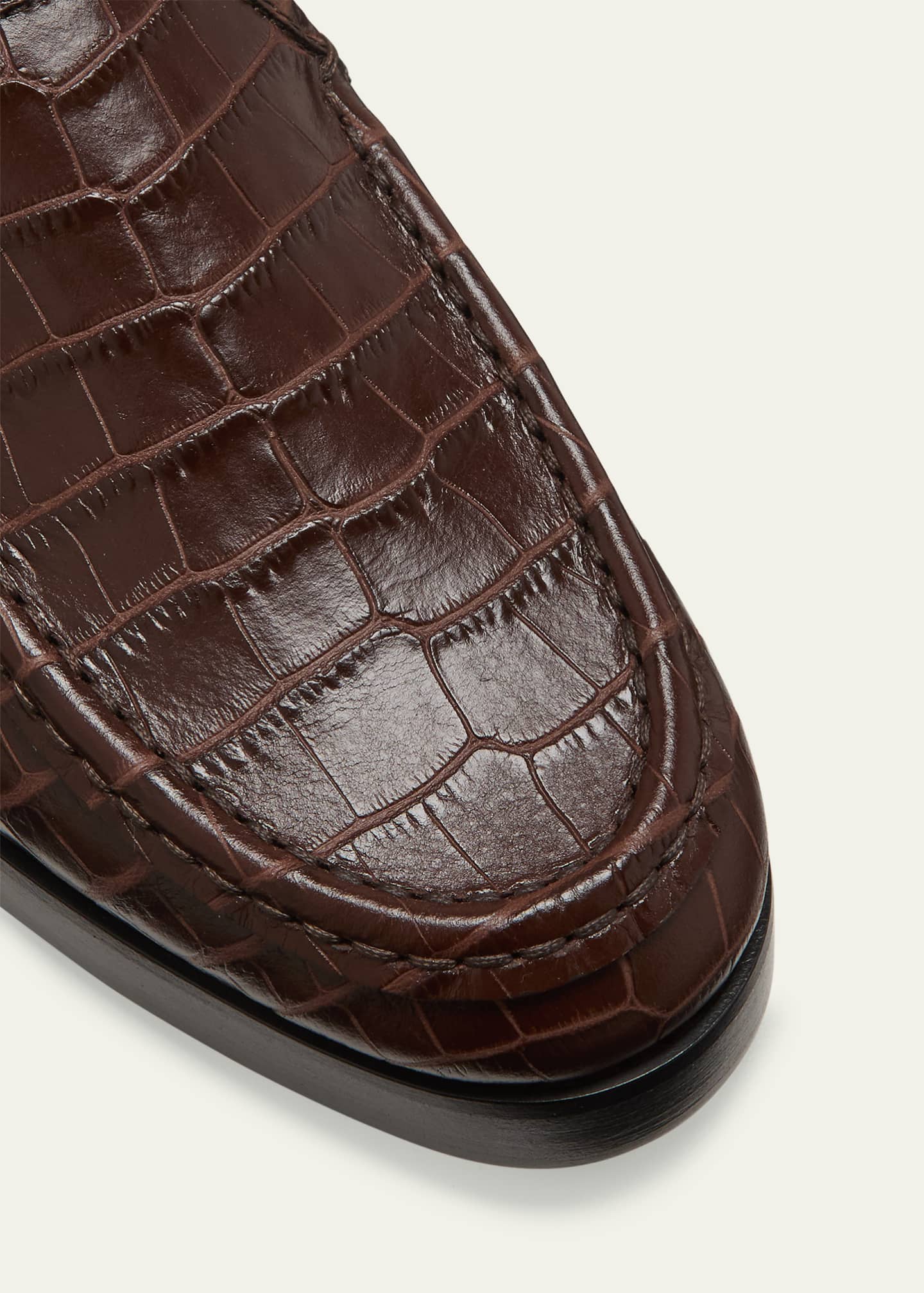 Manolo Blahnik Dinelio Croco Slip-On Loafers - Bergdorf Goodman