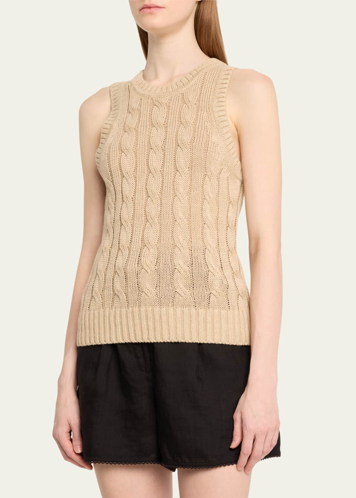 Veronica Beard Jerrel Cable-Knit Tank Top - Bergdorf Goodman
