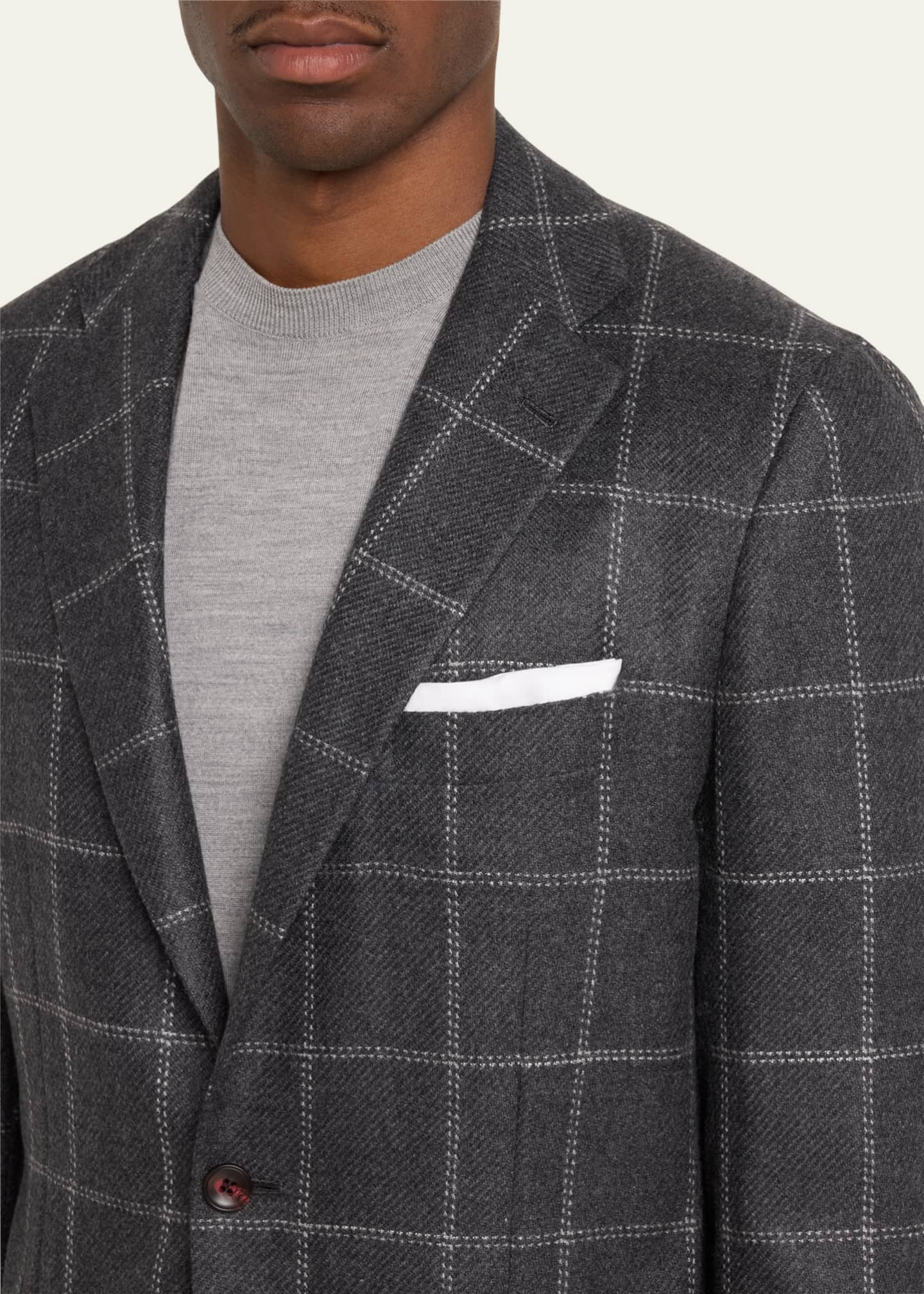 Kiton Men's Windowpane Sport Coat - Bergdorf Goodman
