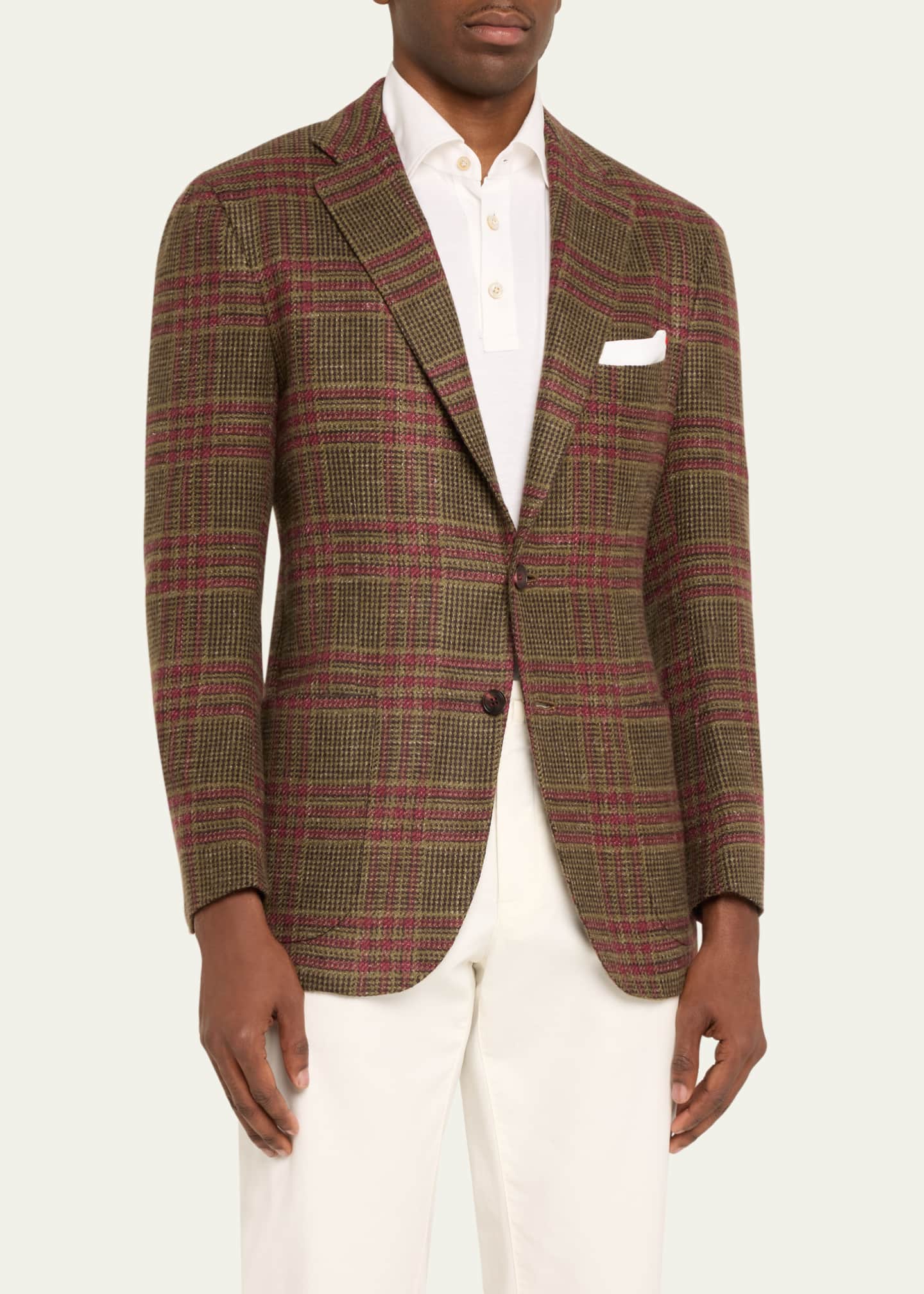 Kiton Men's Two-Tone Plaid Sport Coat - Bergdorf Goodman