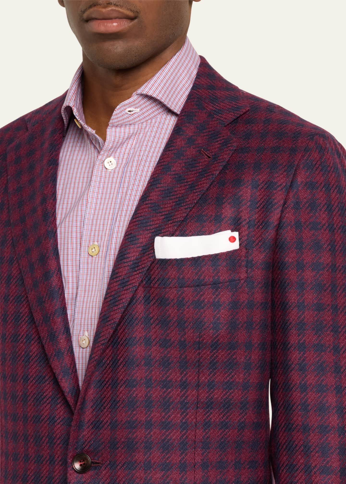 Kiton Men's Cashmere Check Sport Coat - Bergdorf Goodman