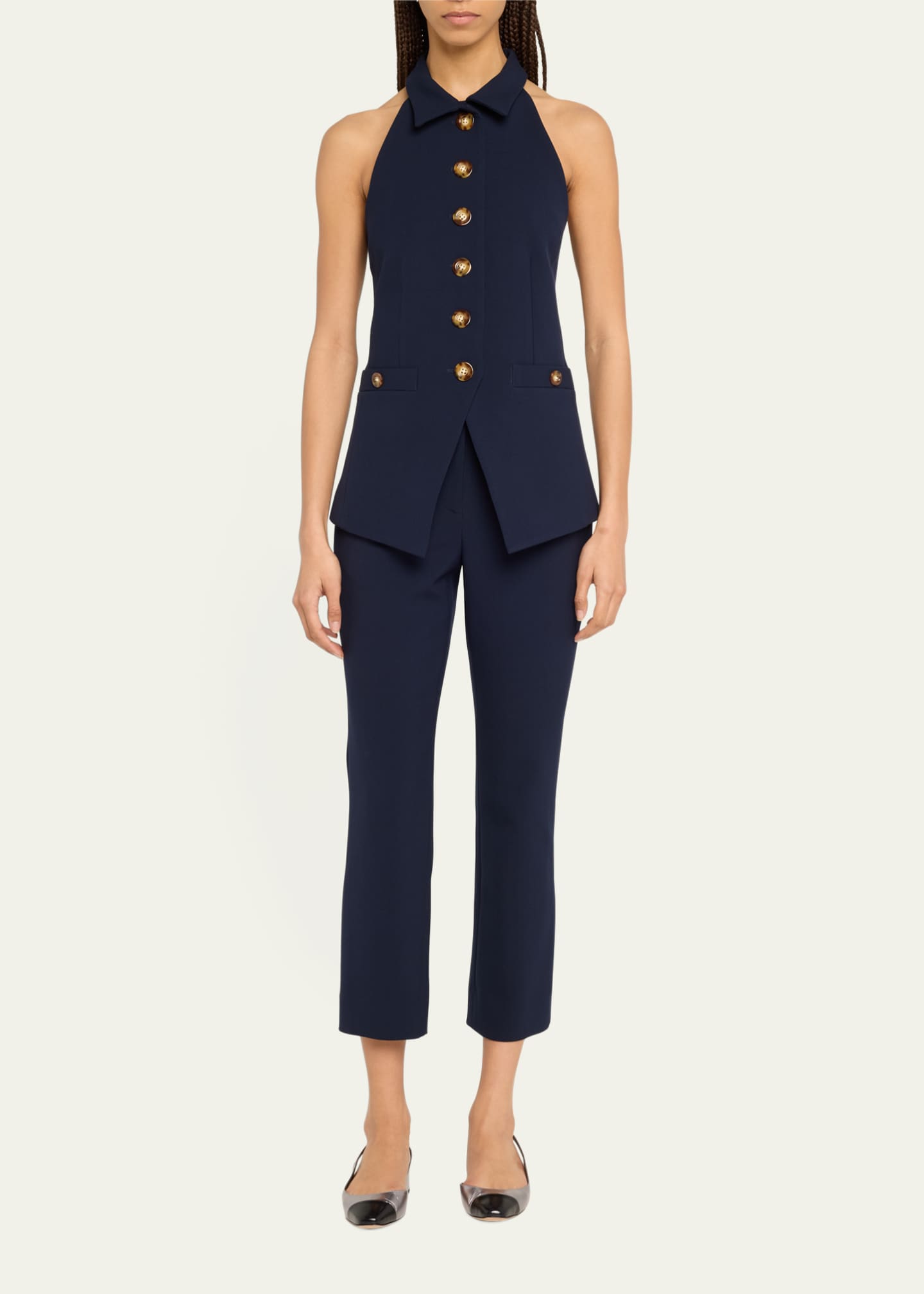 Veronica Beard Orlinda Button-Front Vest - Bergdorf Goodman
