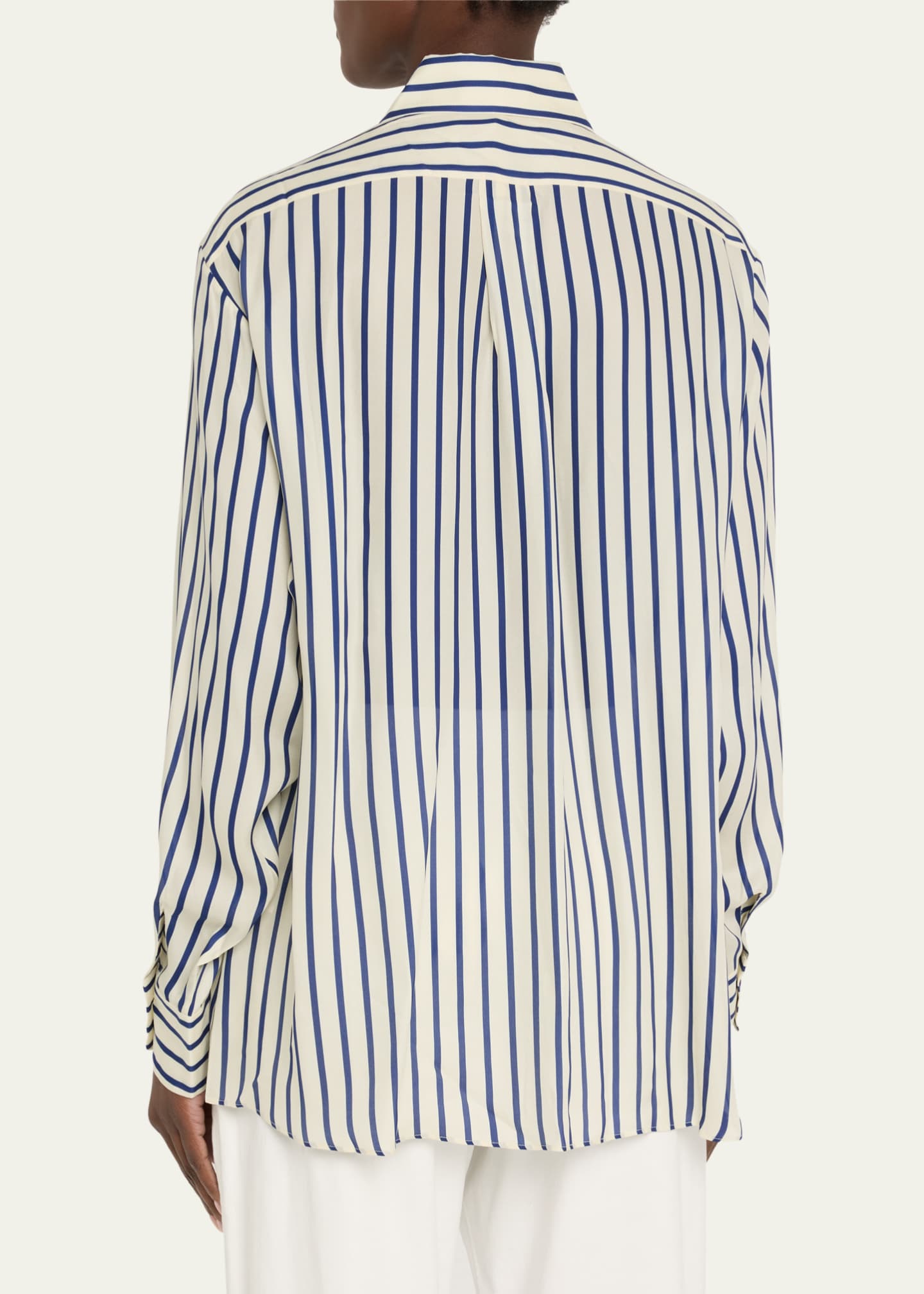 INDRESS Anais Stripe Button Down Silk Blouse - Bergdorf Goodman