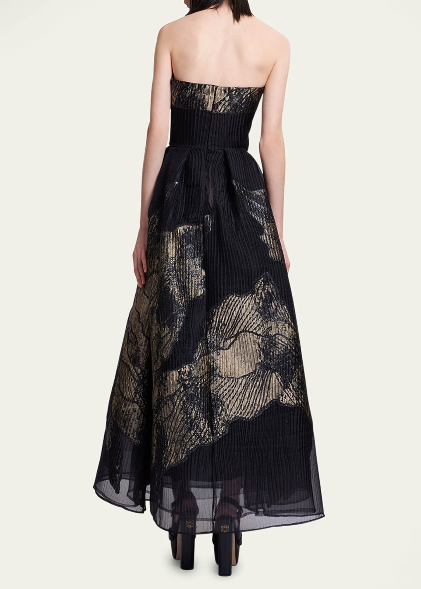 Elie Saab Floral Brocade Strapless Gown - Bergdorf Goodman