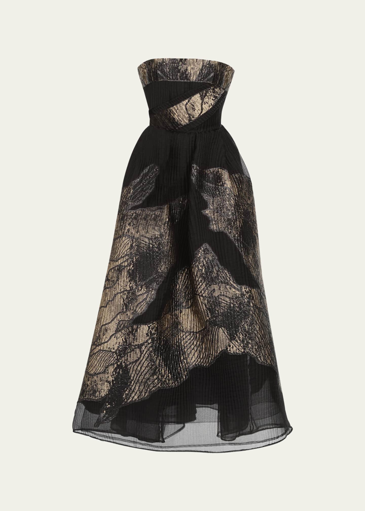 Elie Saab Floral Brocade Strapless Gown - Bergdorf Goodman