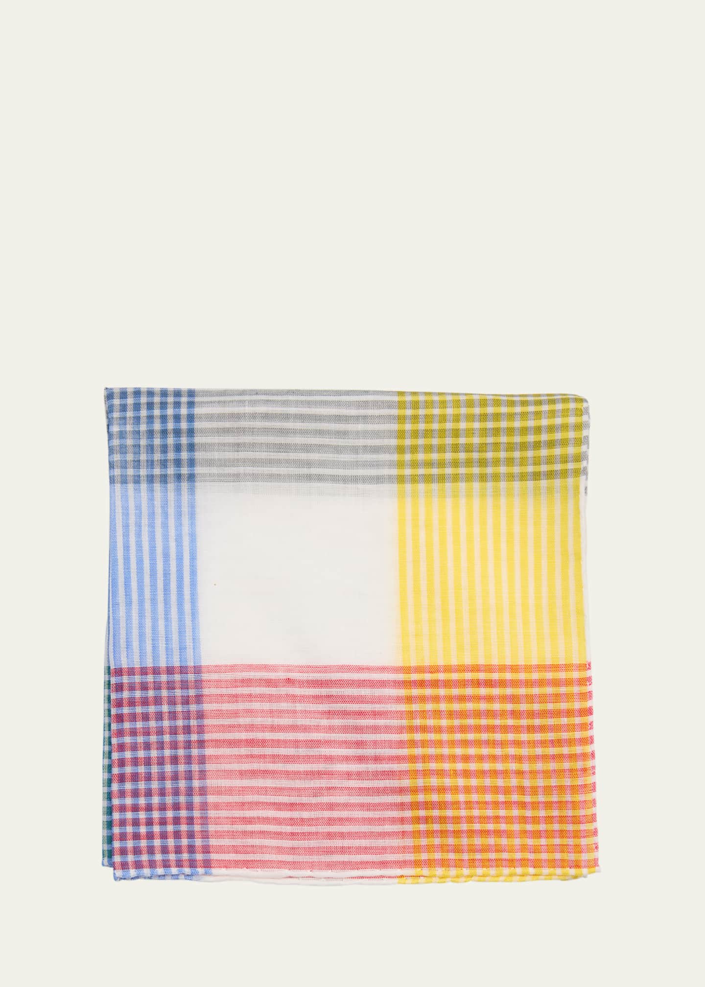 Simonnot Godard Men's Baltimore Egyptian Cotton Check Handkerchief ...