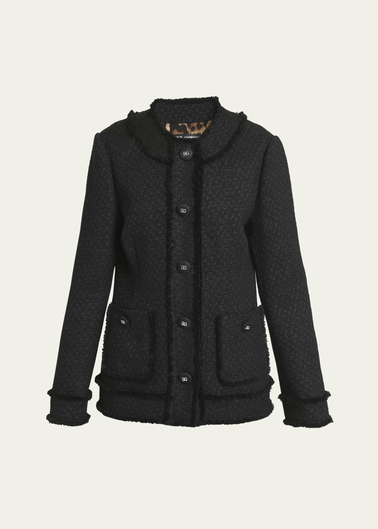 Dolce&Gabbana Rachel Tweed Fringe-Trim Jacket - Bergdorf Goodman