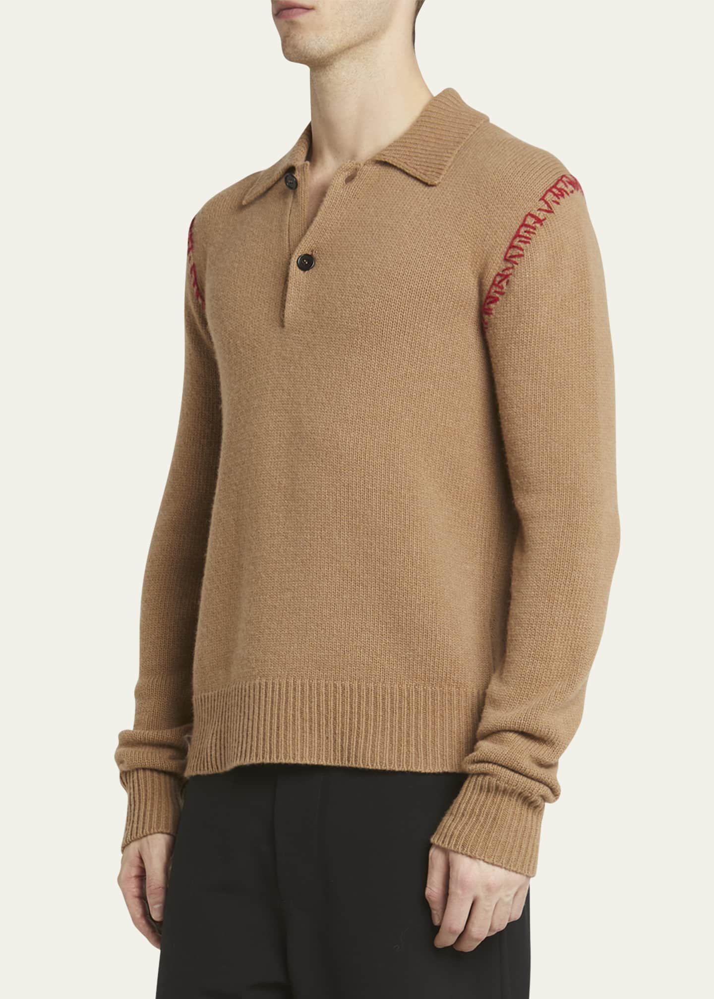 Marni Men's Wool-Cashmere Polo Shirt - Bergdorf Goodman