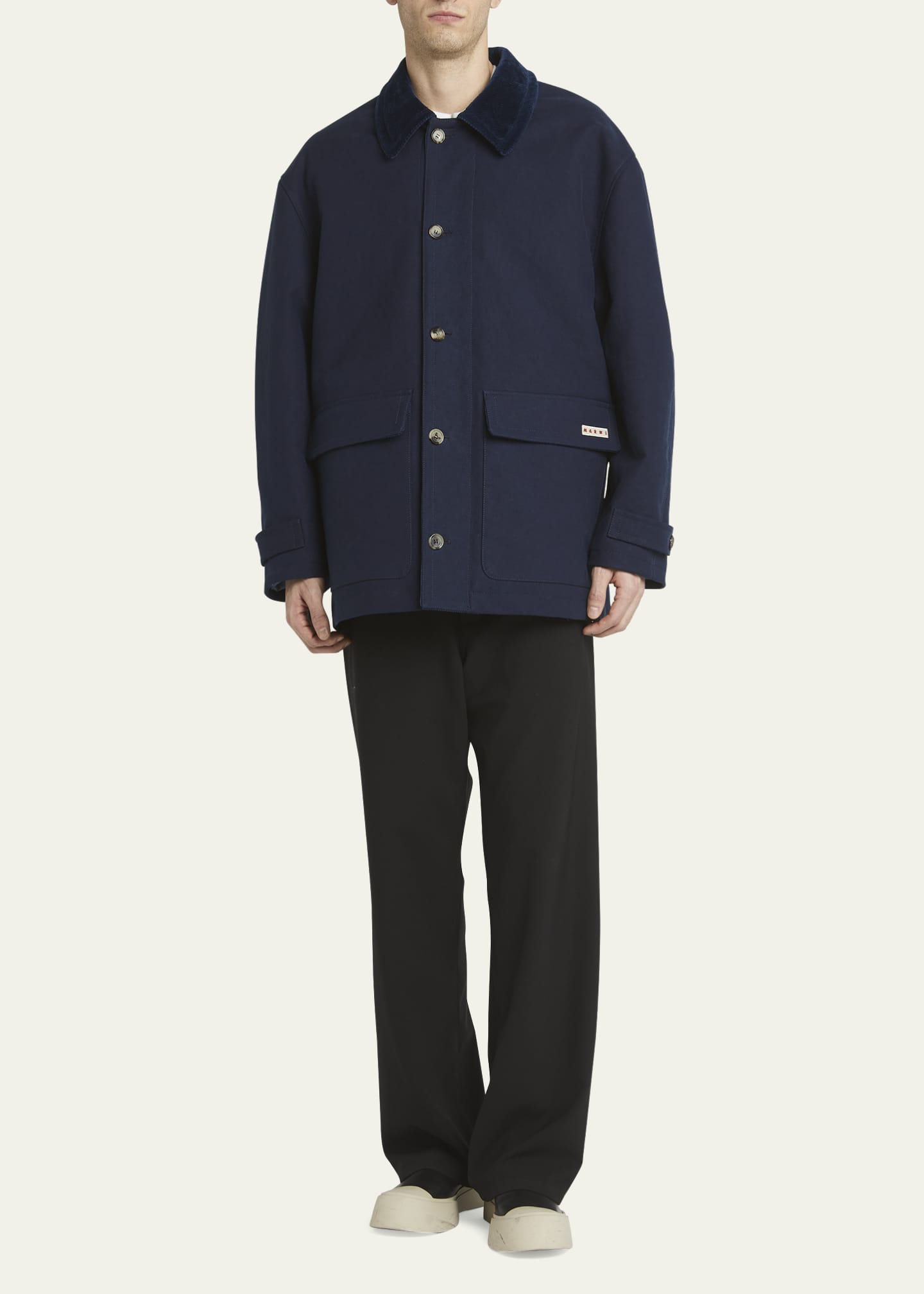 Marni Men's Cotton Moleskin Light Padded Chore Jacket - Bergdorf Goodman