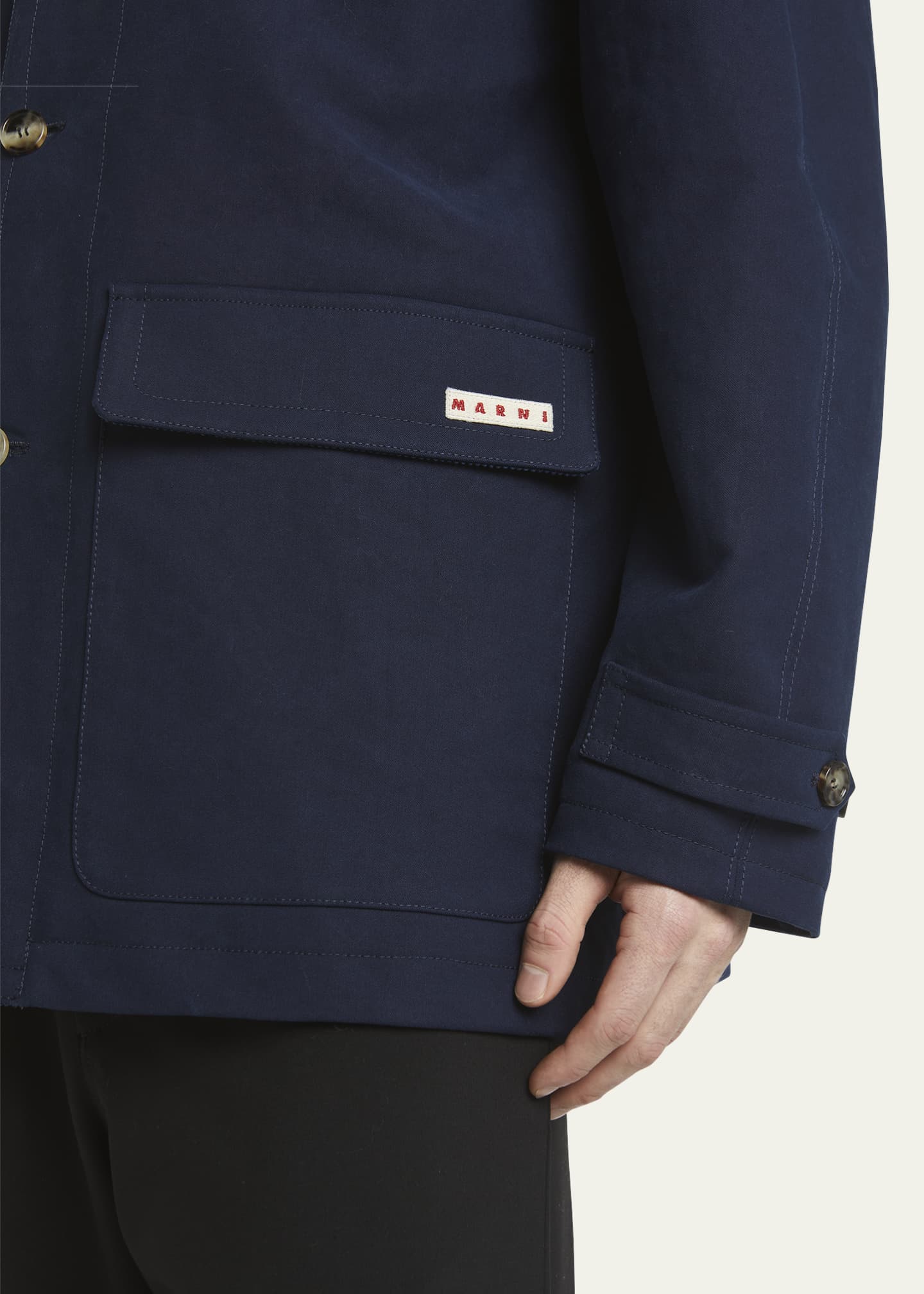 Marni Men's Cotton Moleskin Light Padded Chore Jacket - Bergdorf Goodman
