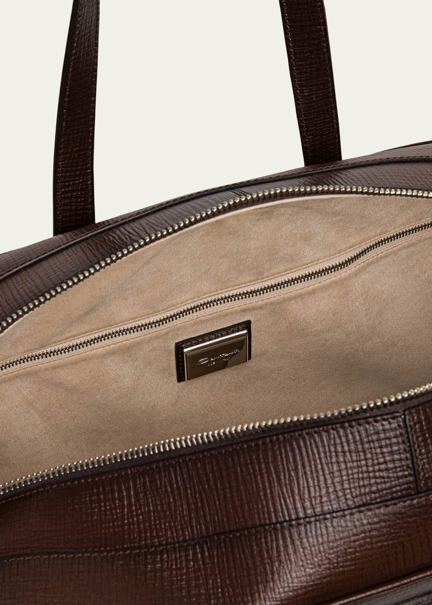 Santoni Men's Leather Weekender Duffel Bag - Bergdorf Goodman